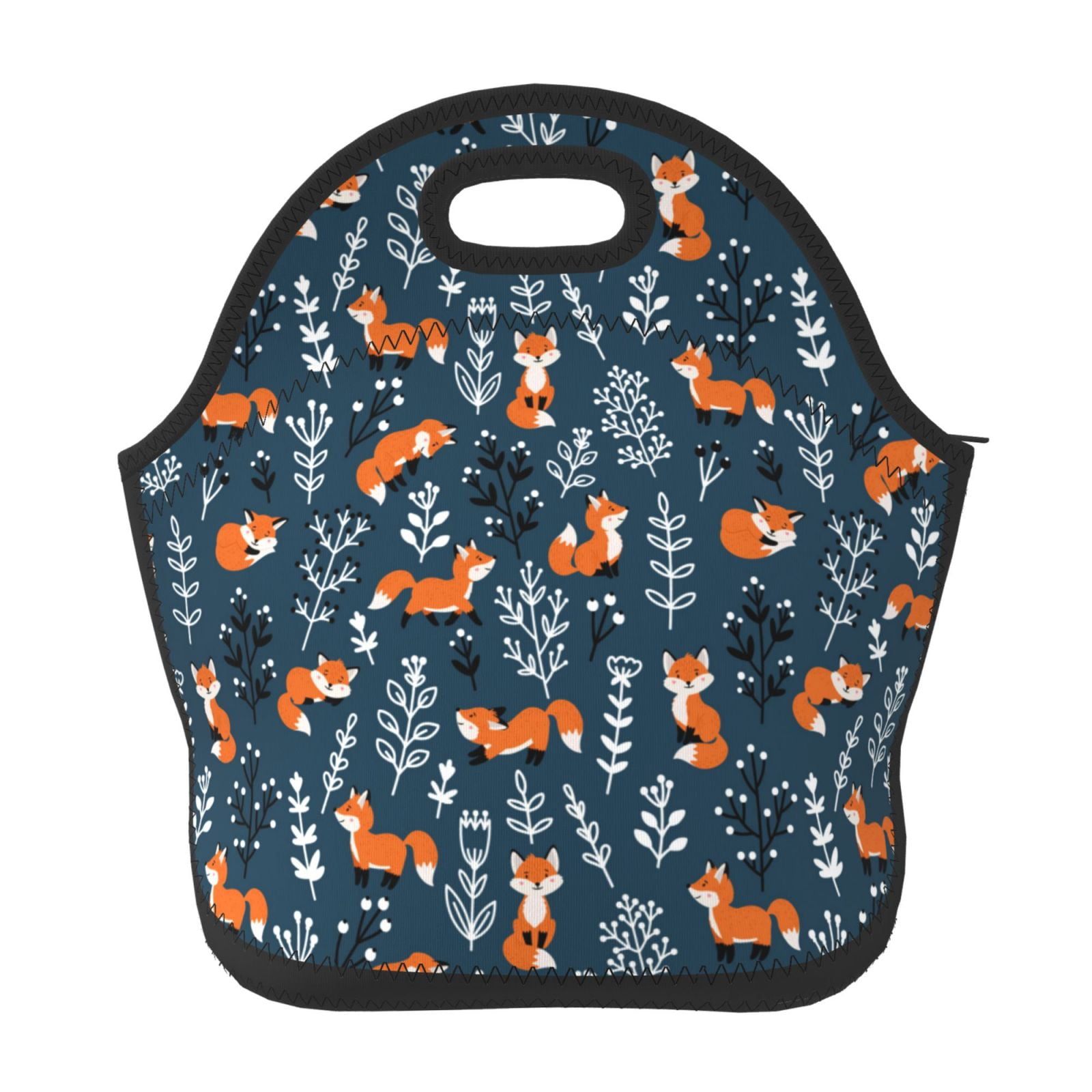 Neoprene Insulated Lunch Bags for Men Women - cute fall fox Water Proof ...