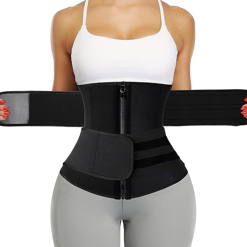 Neoprene Sauna Waist Trainer Corset Sweat Belt for Women Compression ...