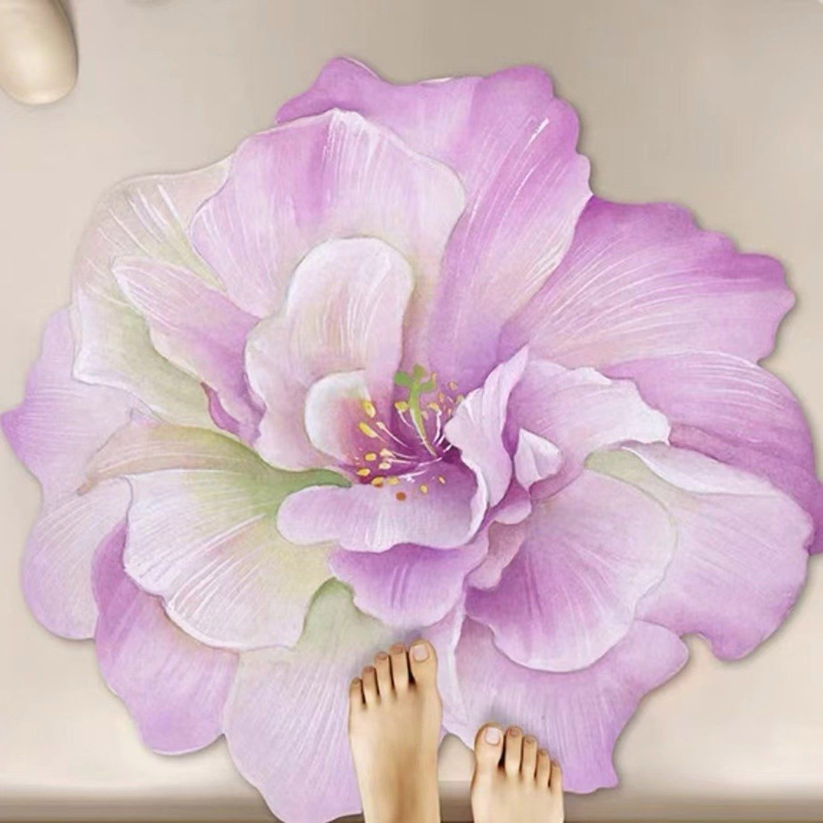 Neorosiri 15 Inch Diatomaceous Earth Bath Mat,Floral Non-Slip Floor Mat ...