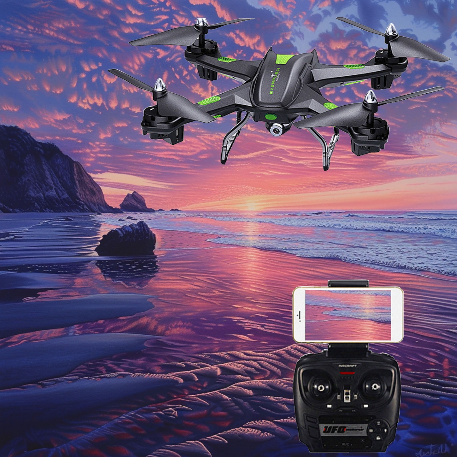 Neorosiri 4K Aerial Drone with Cool Lighting, Fixed Altitude Flight ...