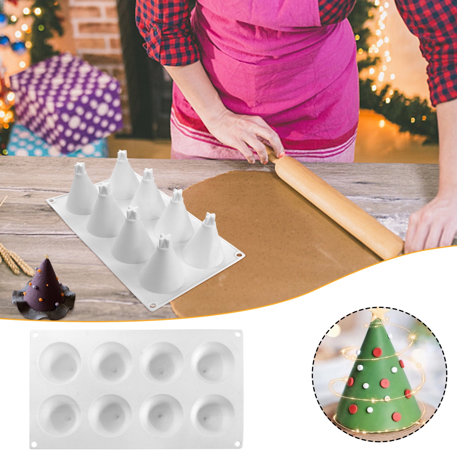 Neorosiri 8 Christmas Tree Baking Molds, DIY Fondant and Chocolate ...