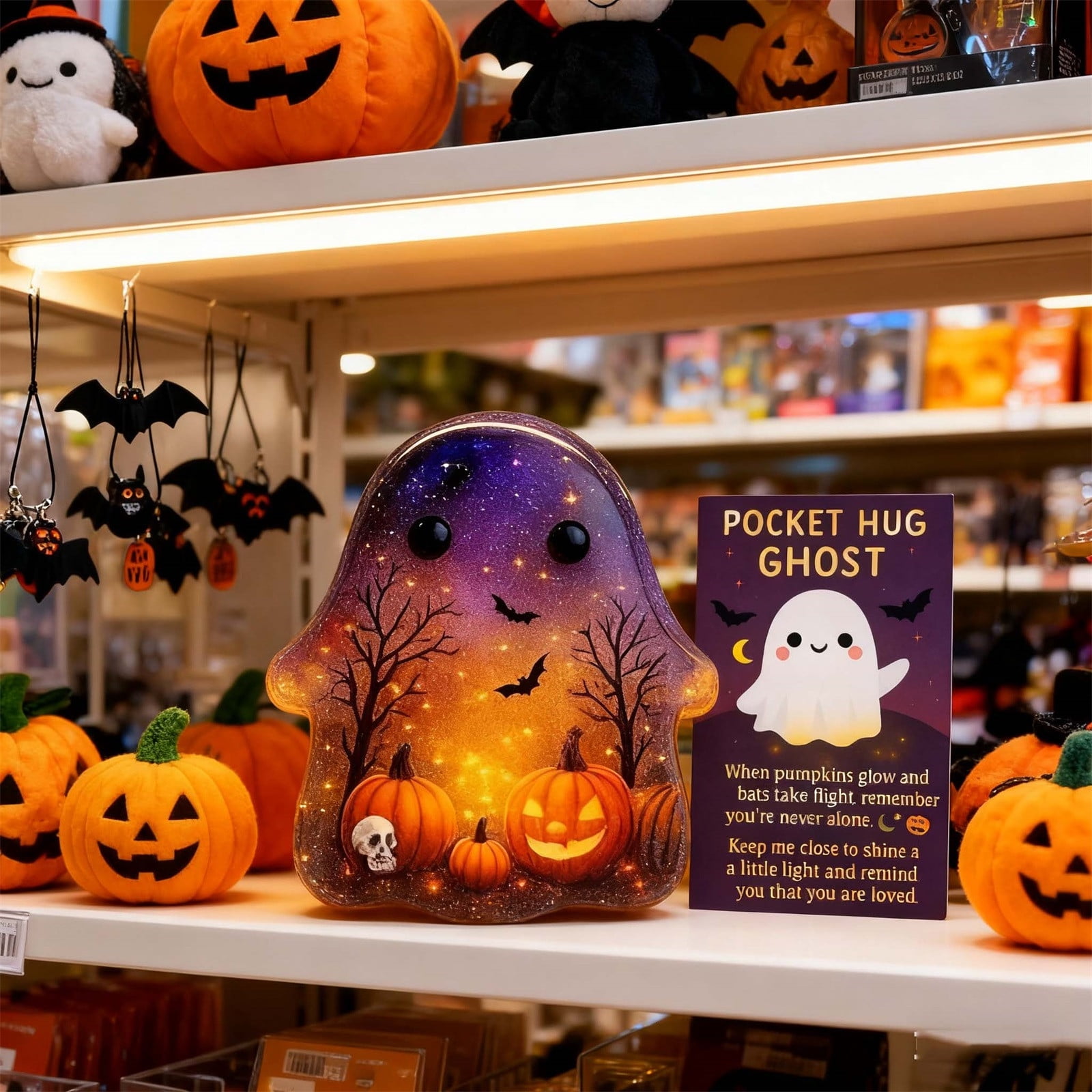 Neorosiri Adorable Ghost Pocket Cards Halloween Ornament Gift with ...