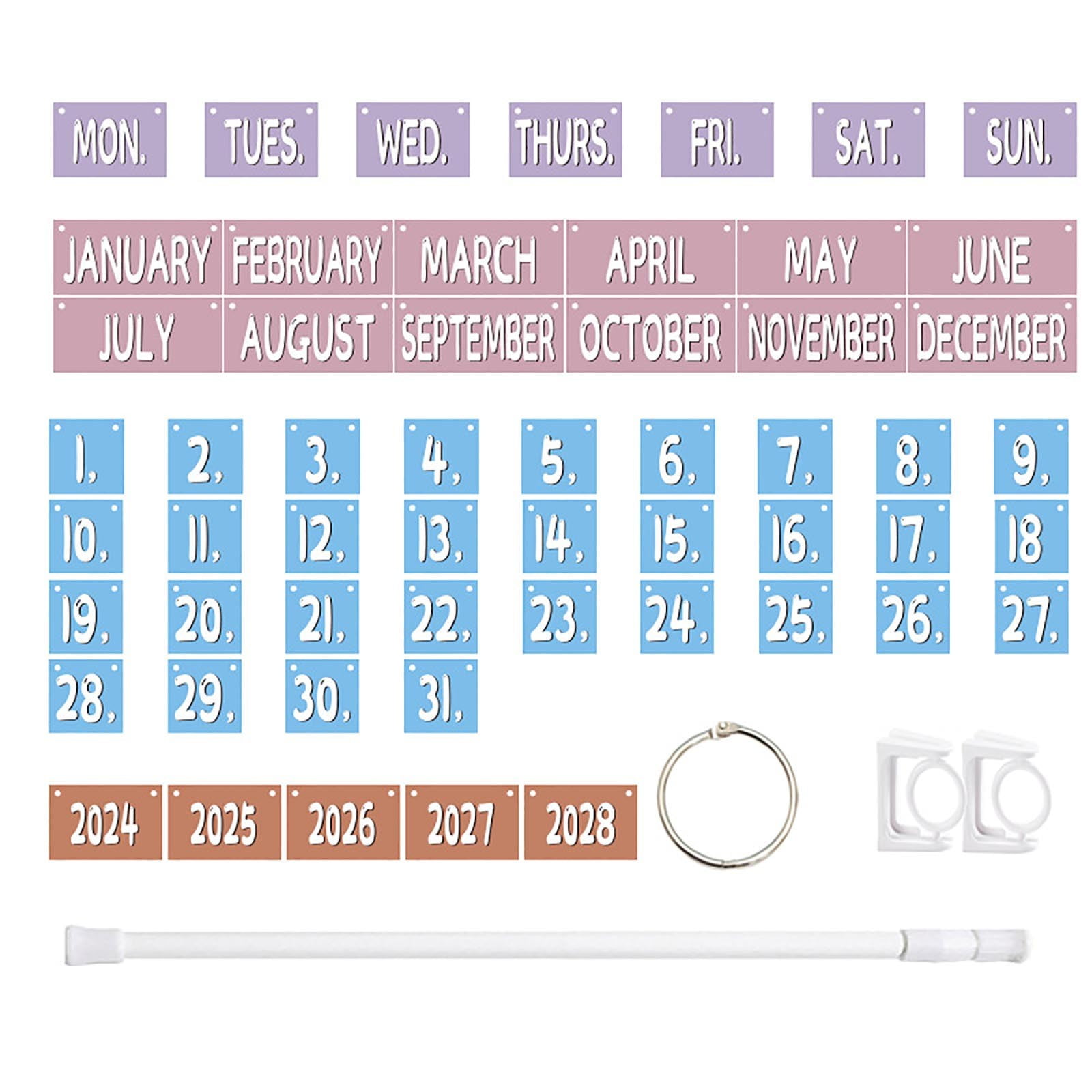 Neorosiri Bohemian Classroom Calendar Bulletin Board Card Set - Stylish ...
