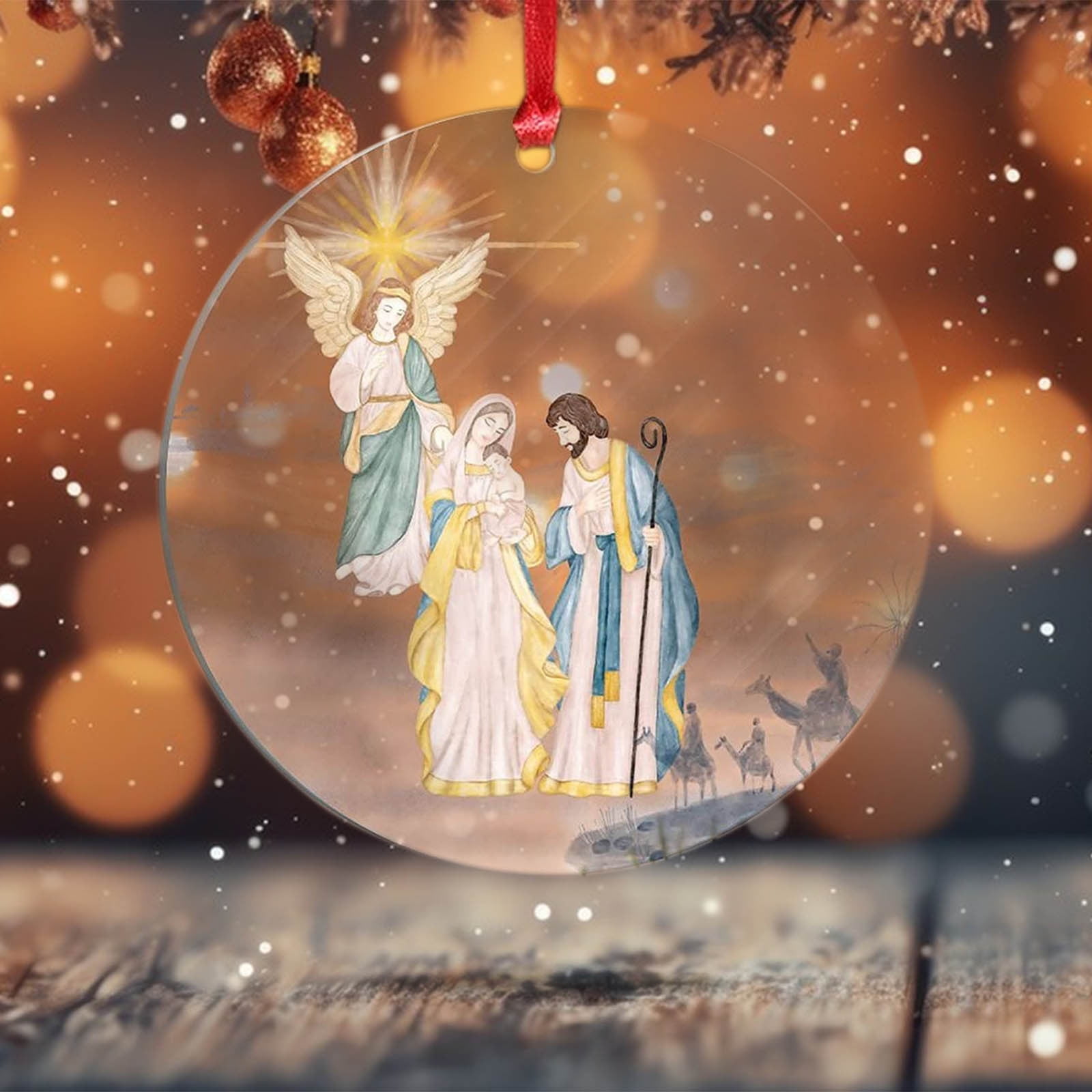 Neorosiri Christmas Hanging Decoration – Advent Scene Holiday Ornament ...