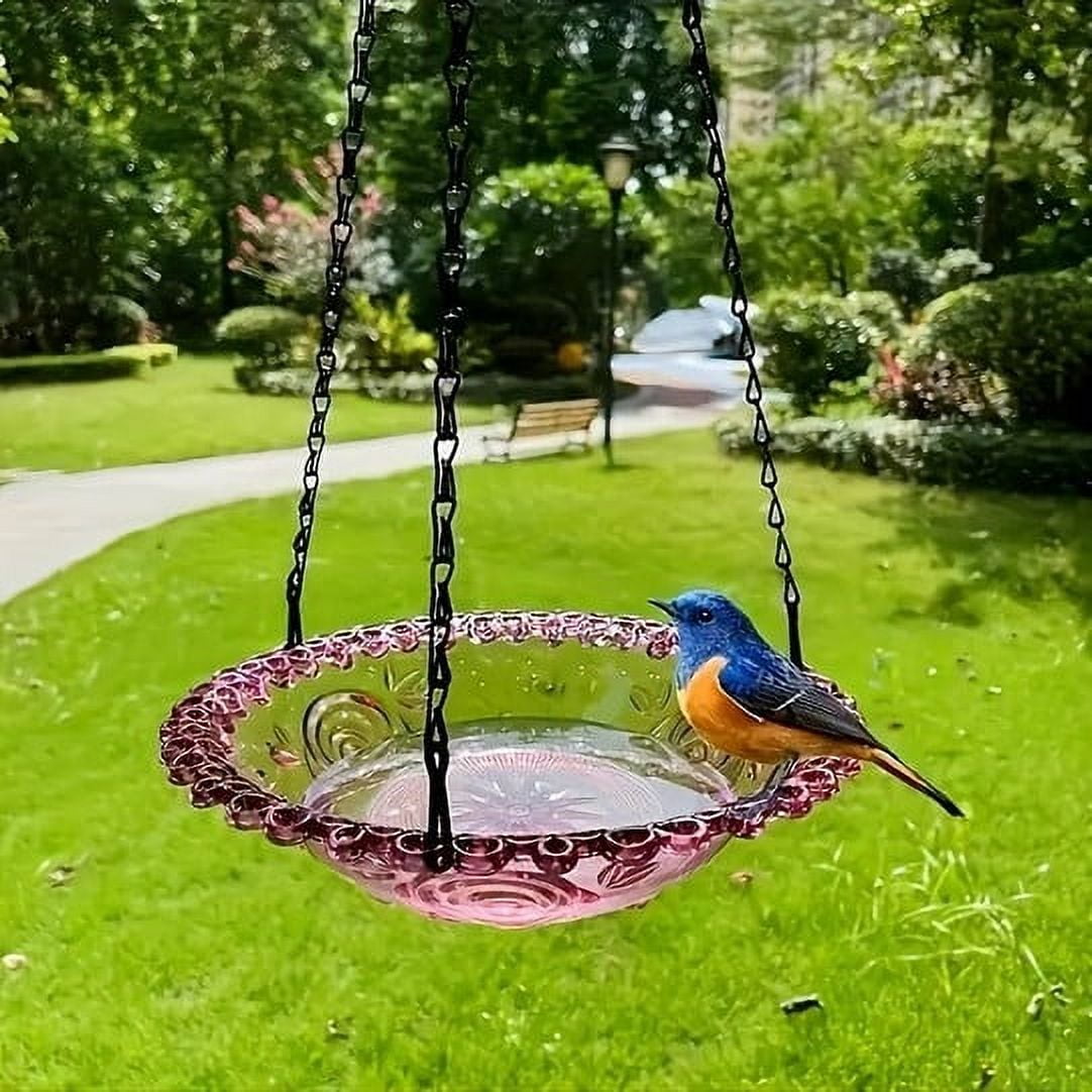 Neorosiri Hanging Bird Bath, Outdoor Birdbath Bowl, Hanging Feeder Tray ...