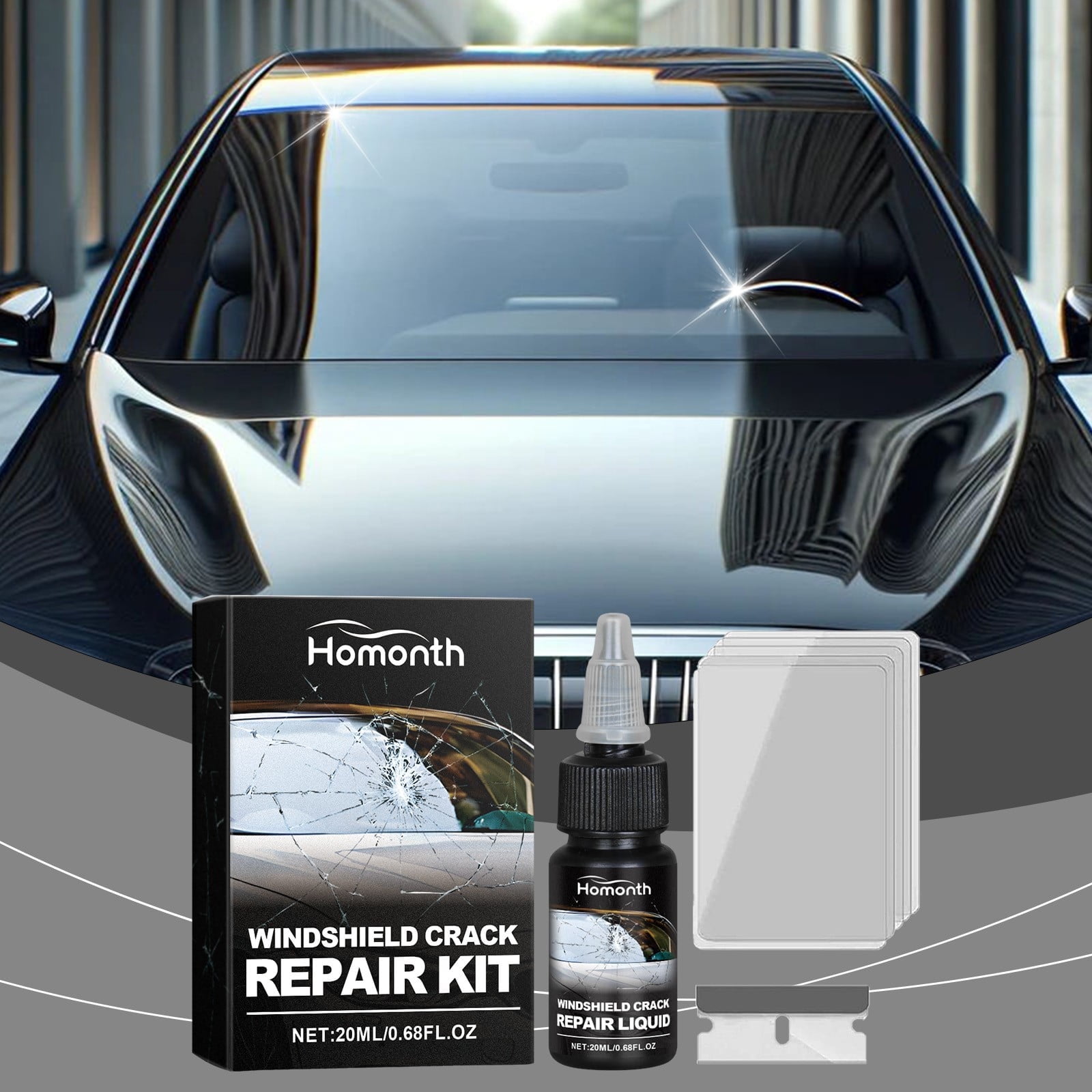 Neorosiri Nano Windshield Repair Kit with UV Light – 20ml Automotive ...