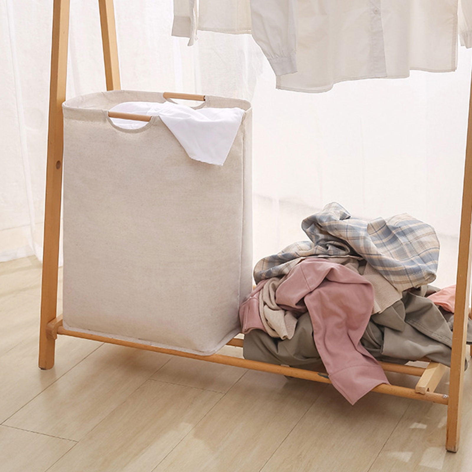 Neorosiri Portable Rolling Laundry Basket - Foldable Skinny Hamper ...