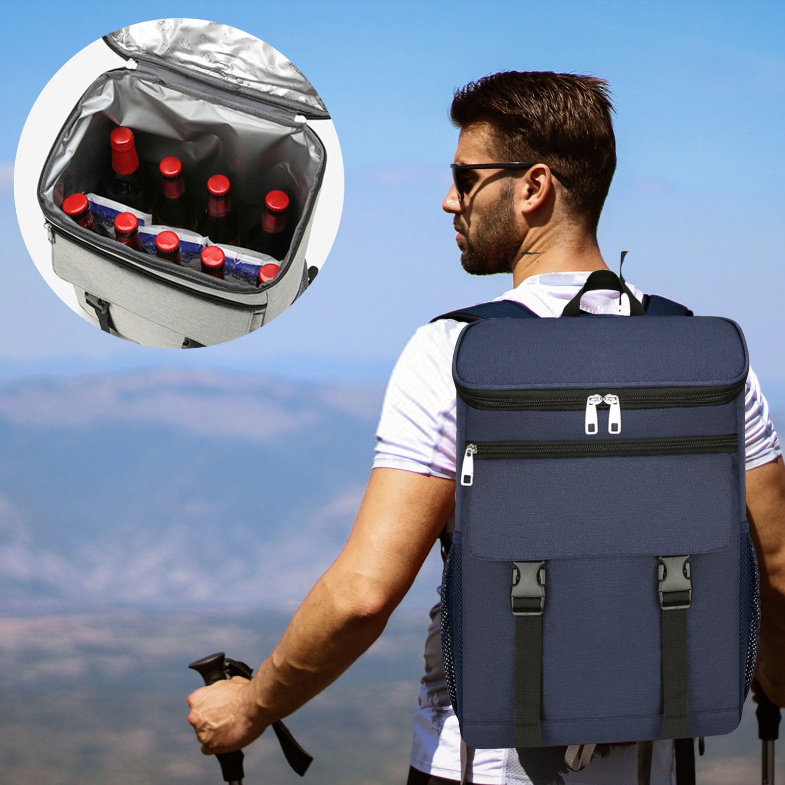 Neorosiri Soft Insulated Cooler Backpack – Leak-Proof 30 Can Capacity ...