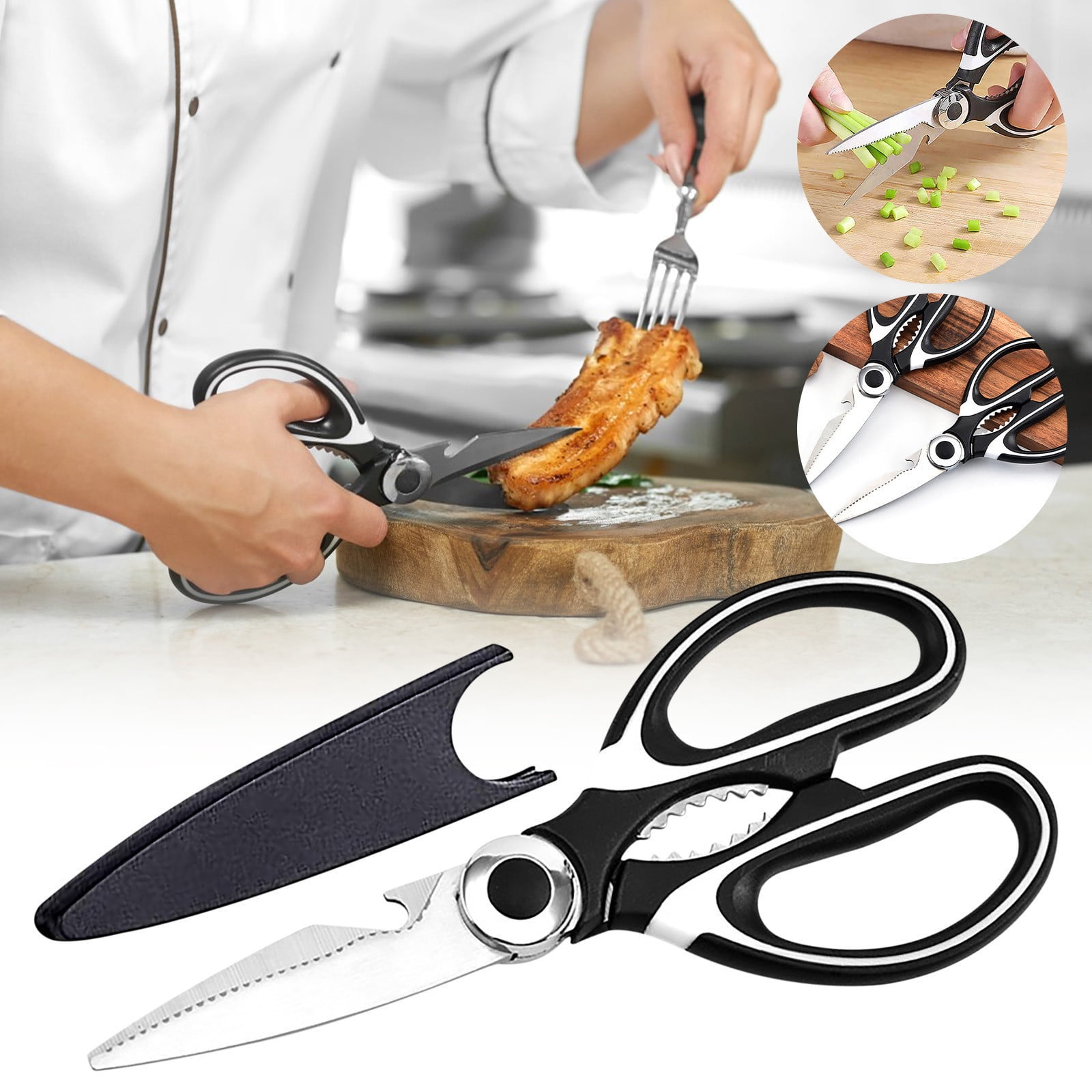 Neorosiri Stainless Steel Kitchen Scissors – Heavy-Duty Versatile ...