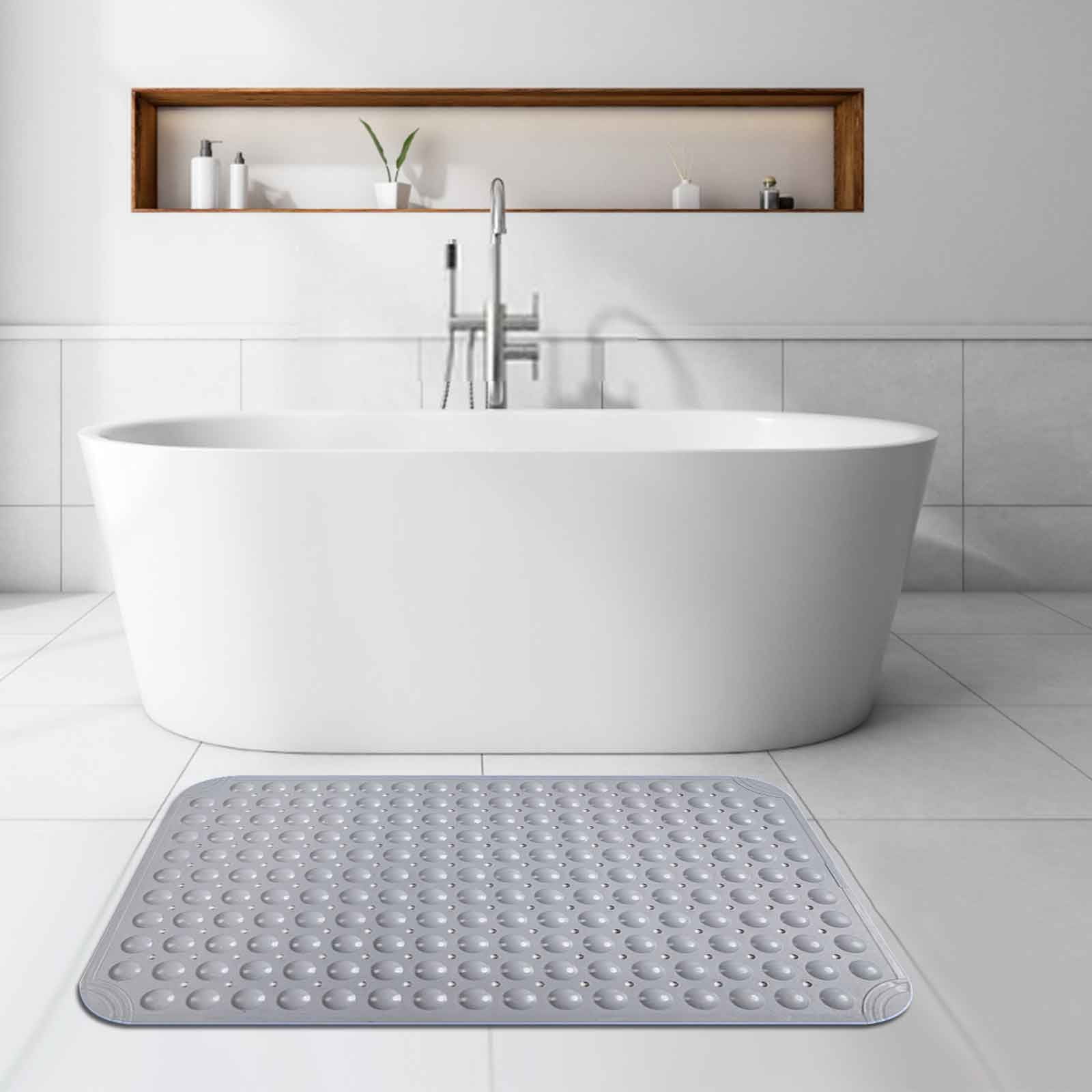 Neorosiri TPE Bathtub Non-Slip Mat with Suction Cups,Drainage Holes ...