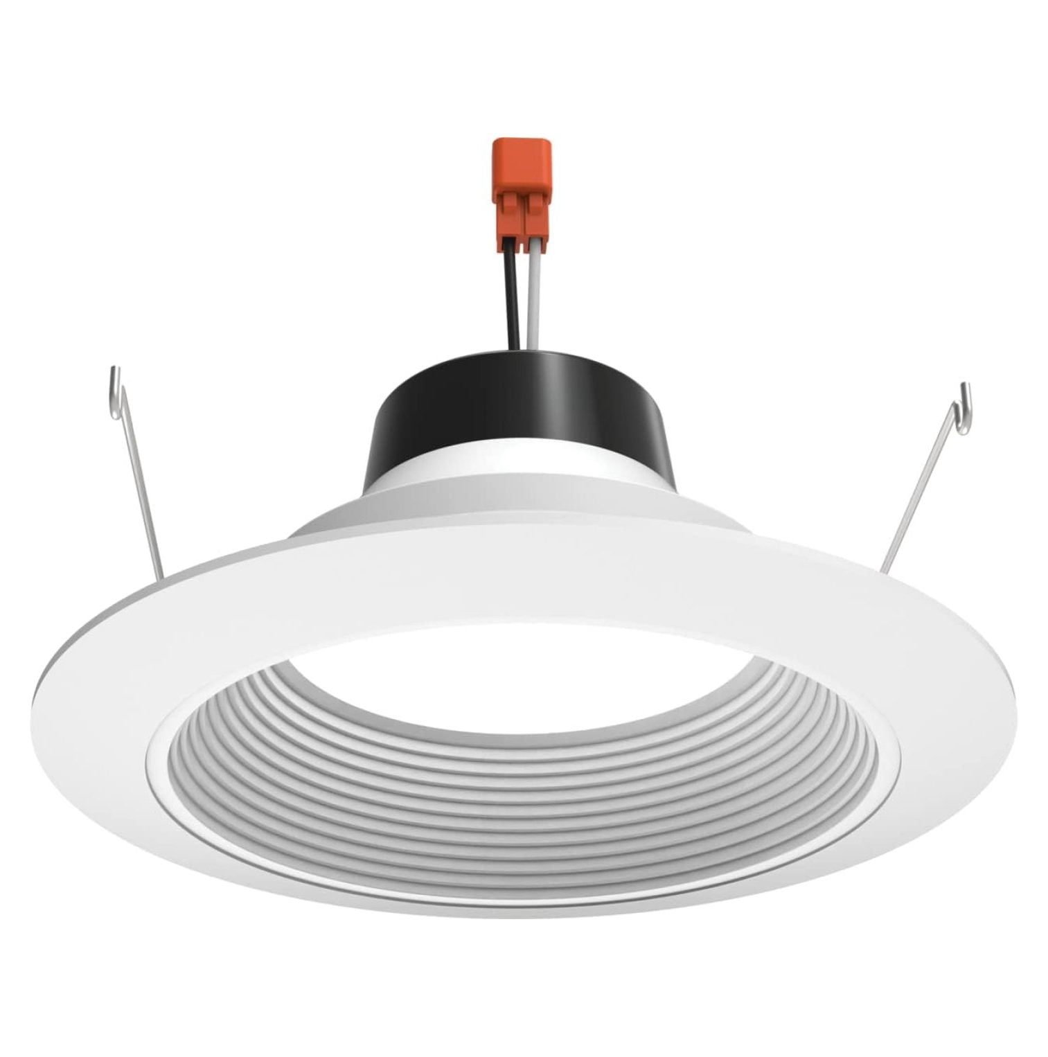 NeosKon 6 in. 2700K Soft White LED 1000 Lumen Retrofit Downlight Baffle ...