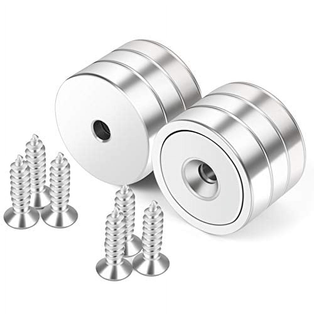Neosmuk Magnets with Hole, 100 lb+ Strong Round Cup Magnets for Wall ...