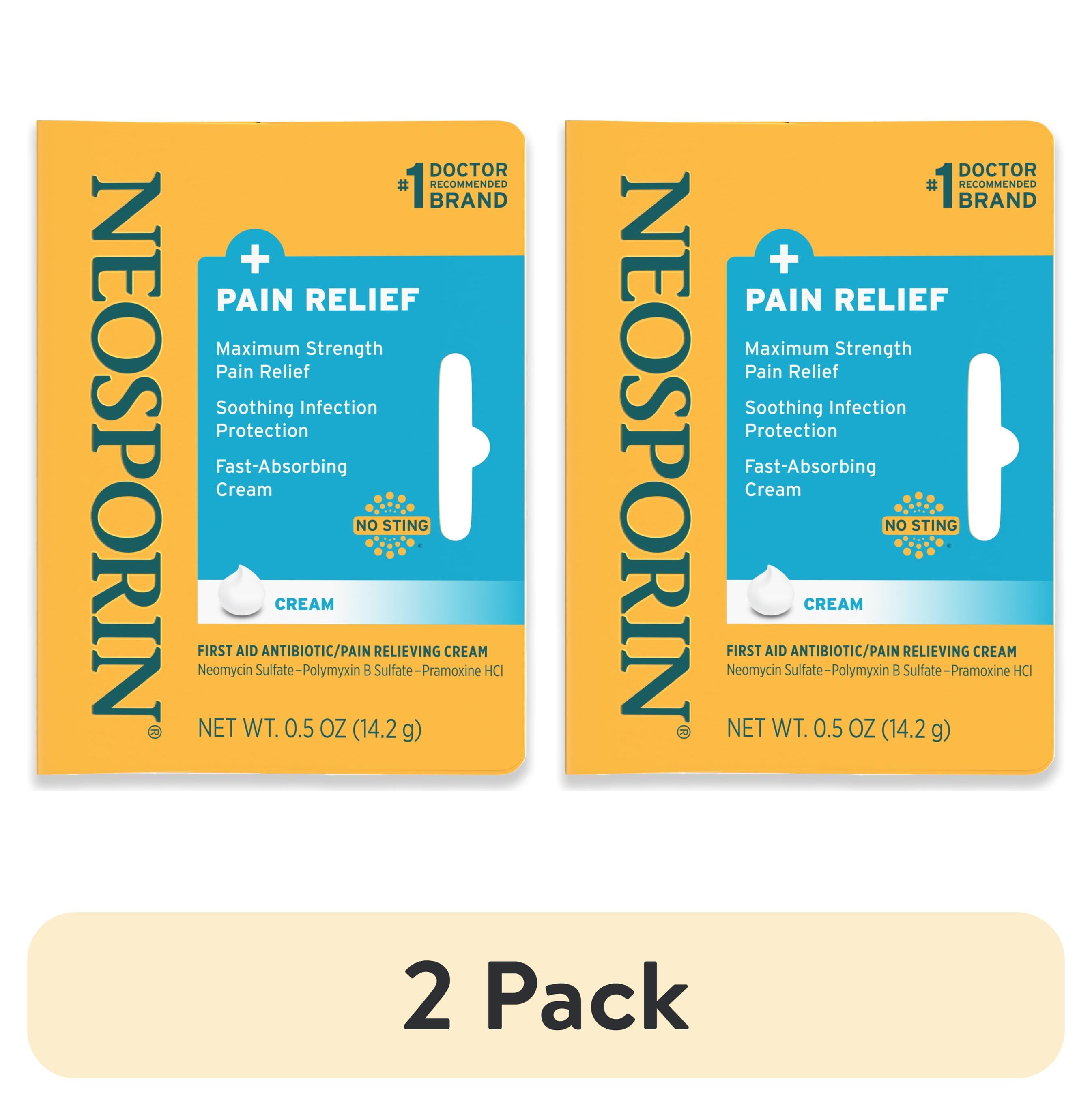 (2 pack) Neosporin + Pain Relief Dual Action First Aid Antibiotic Cream ...