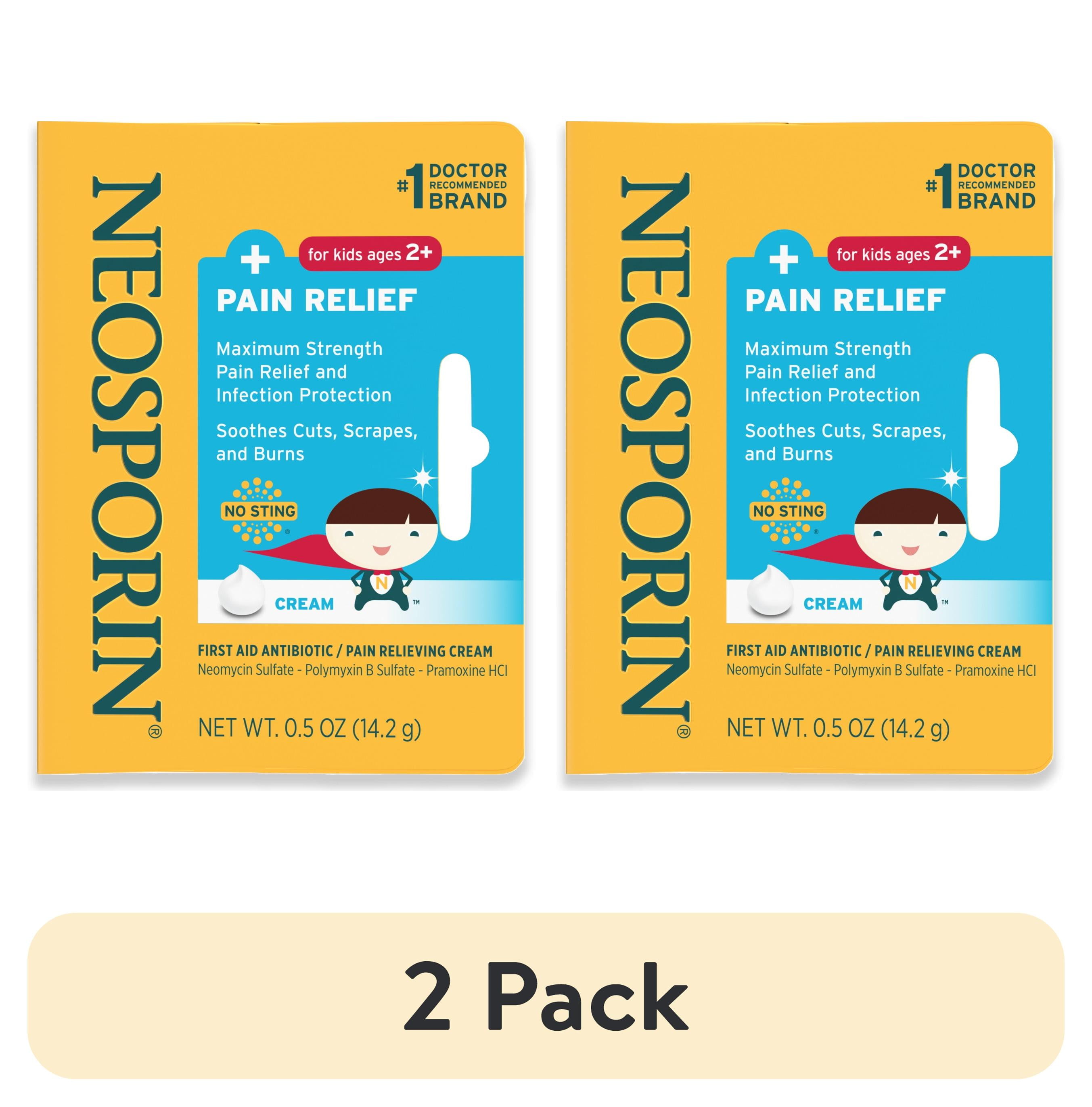 (2 pack) Neosporin + Pain Relief Dual Action First Aid Antibiotic Cream ...
