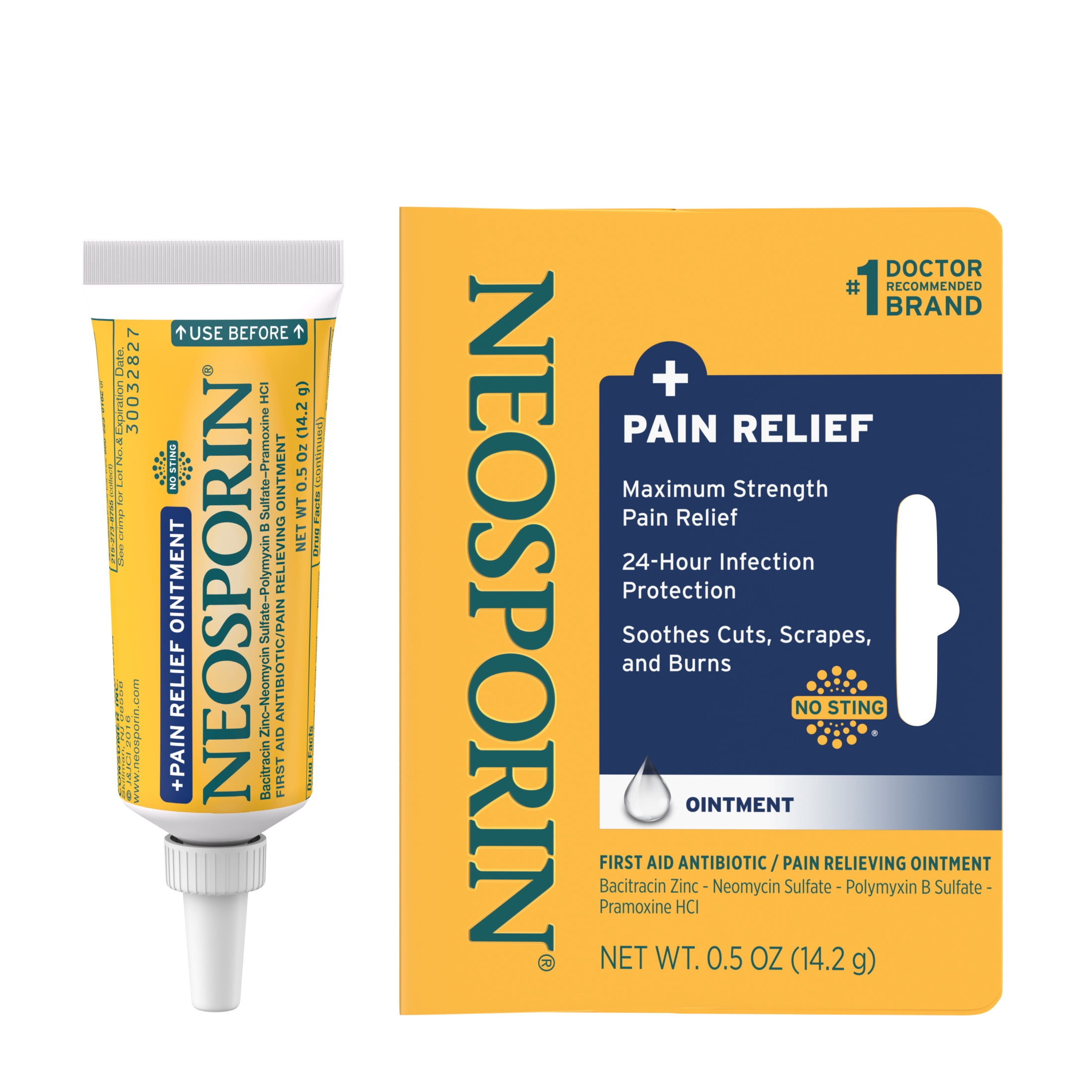 Neosporin + Pain Relief Dual Action Antibiotic Ointment, First Aid Burn ...