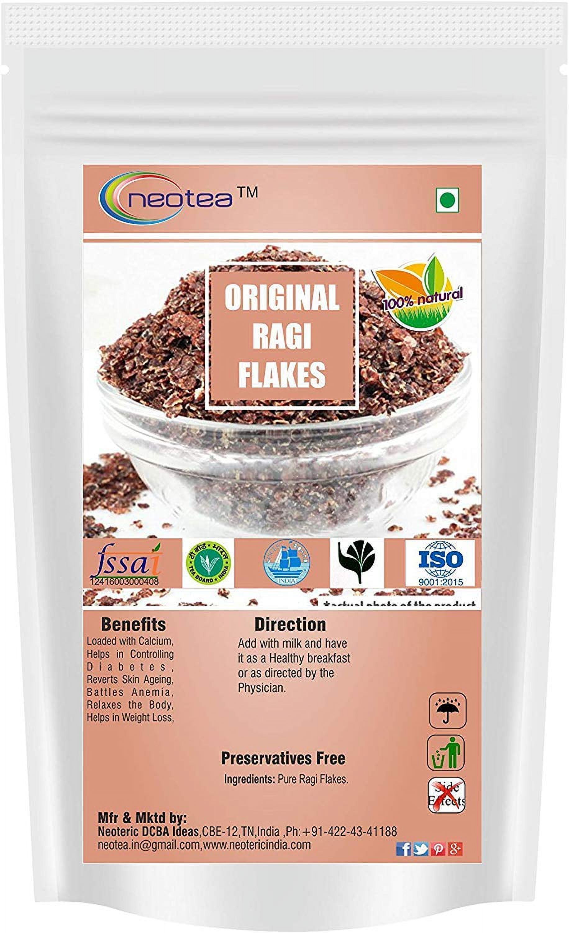 Neotea Organic Finger AJH3 Millet Flakes 300 GM (10.58 Ragi Flakes ...