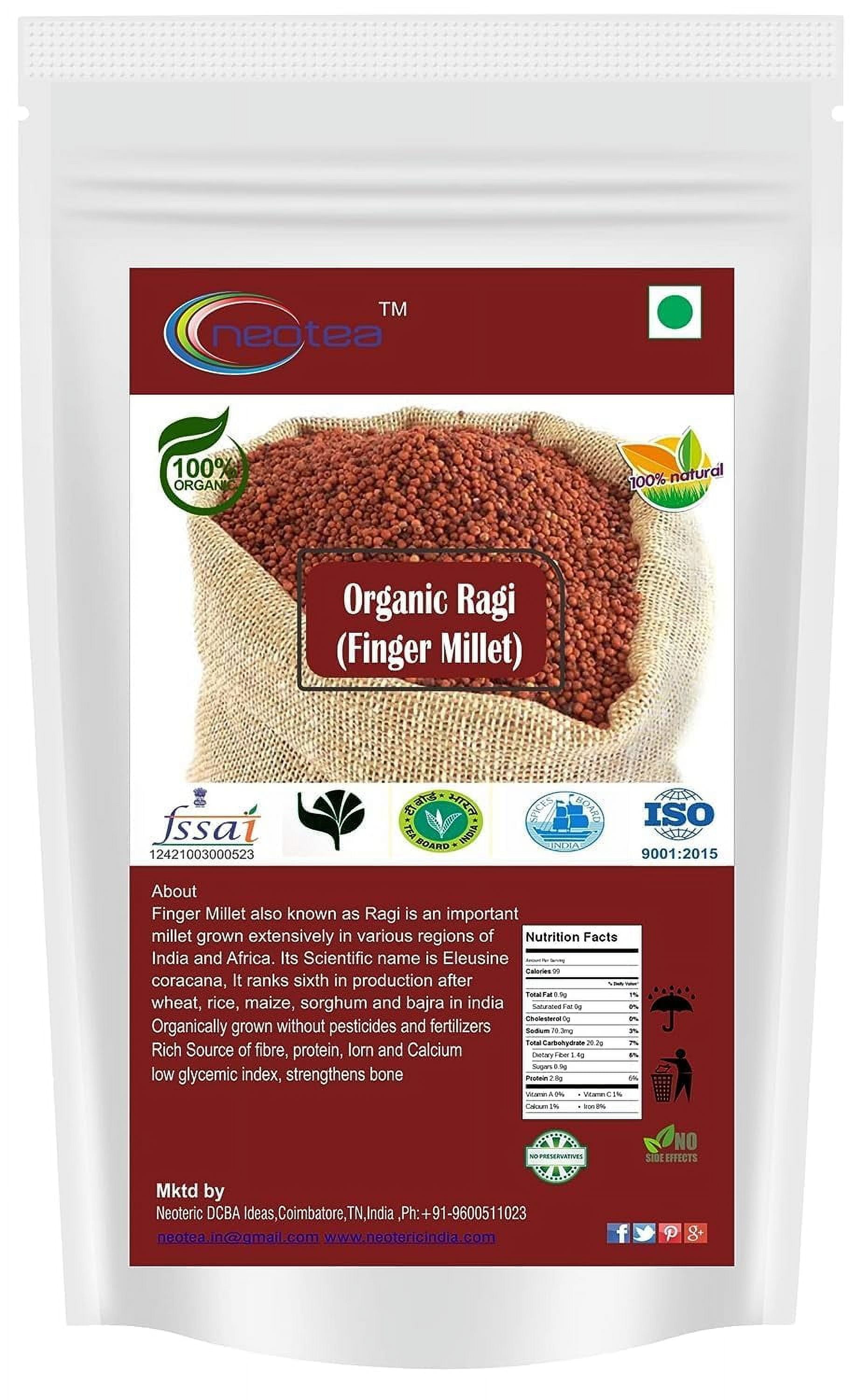 Neotea Organic Ragi Finger Millet Whole Grain Ragi Kelvaragu Nachni ...