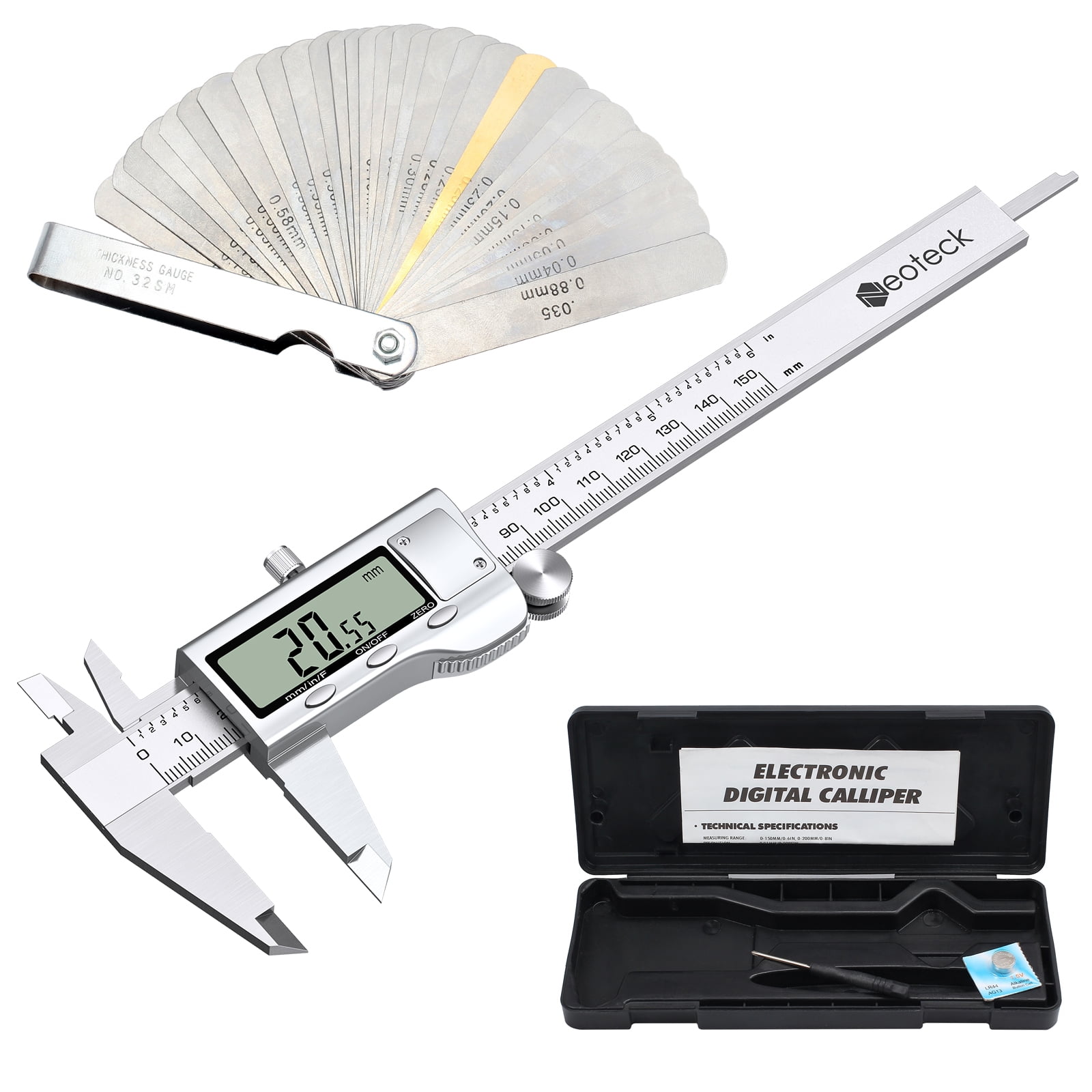 Neoteck 150mm Electronic Digital Caliper Vernier Caliper Gauge ...