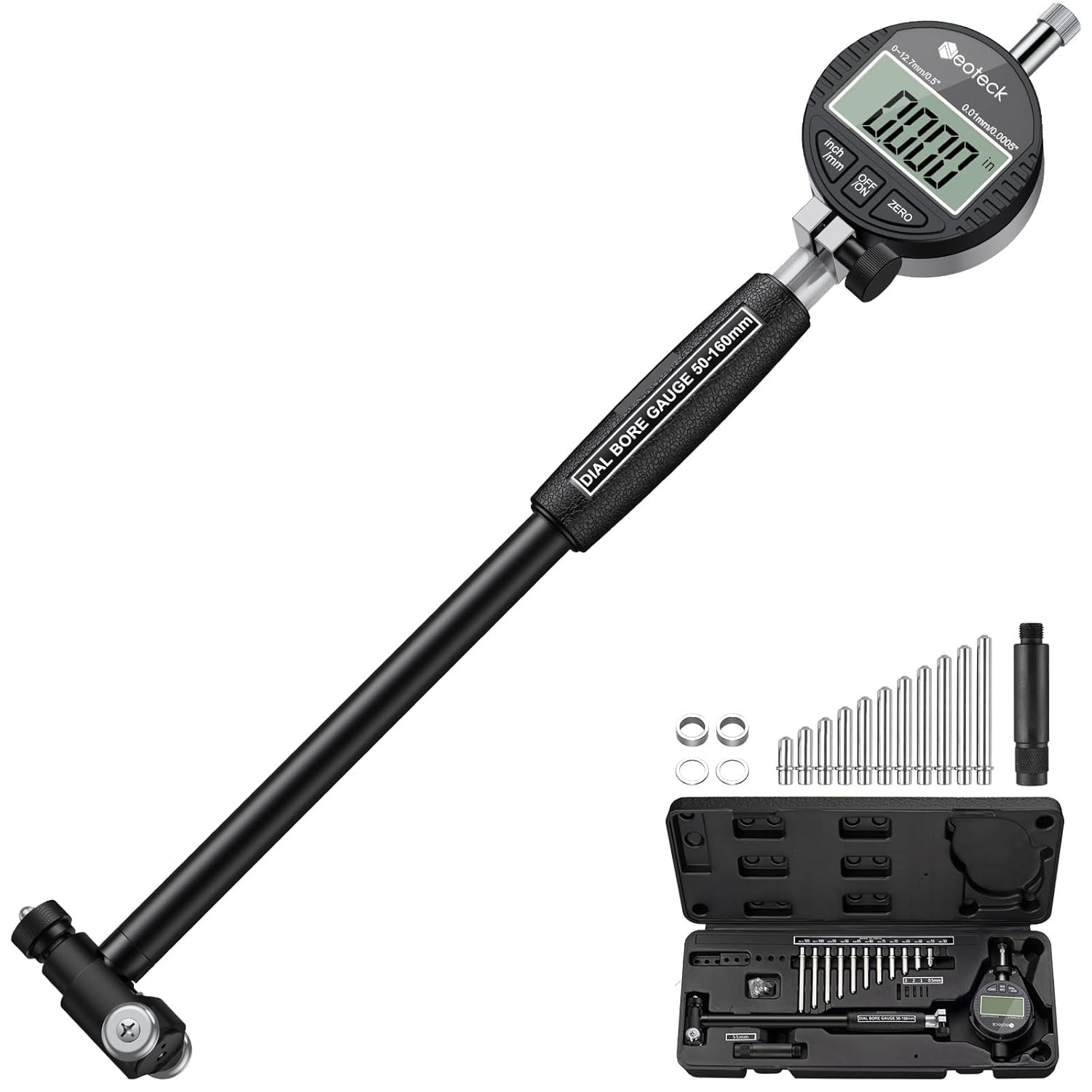 Neoteck Bore Gauge Set Digital Indicator Dial Bore Gauge (2-6"/0.0005 ...