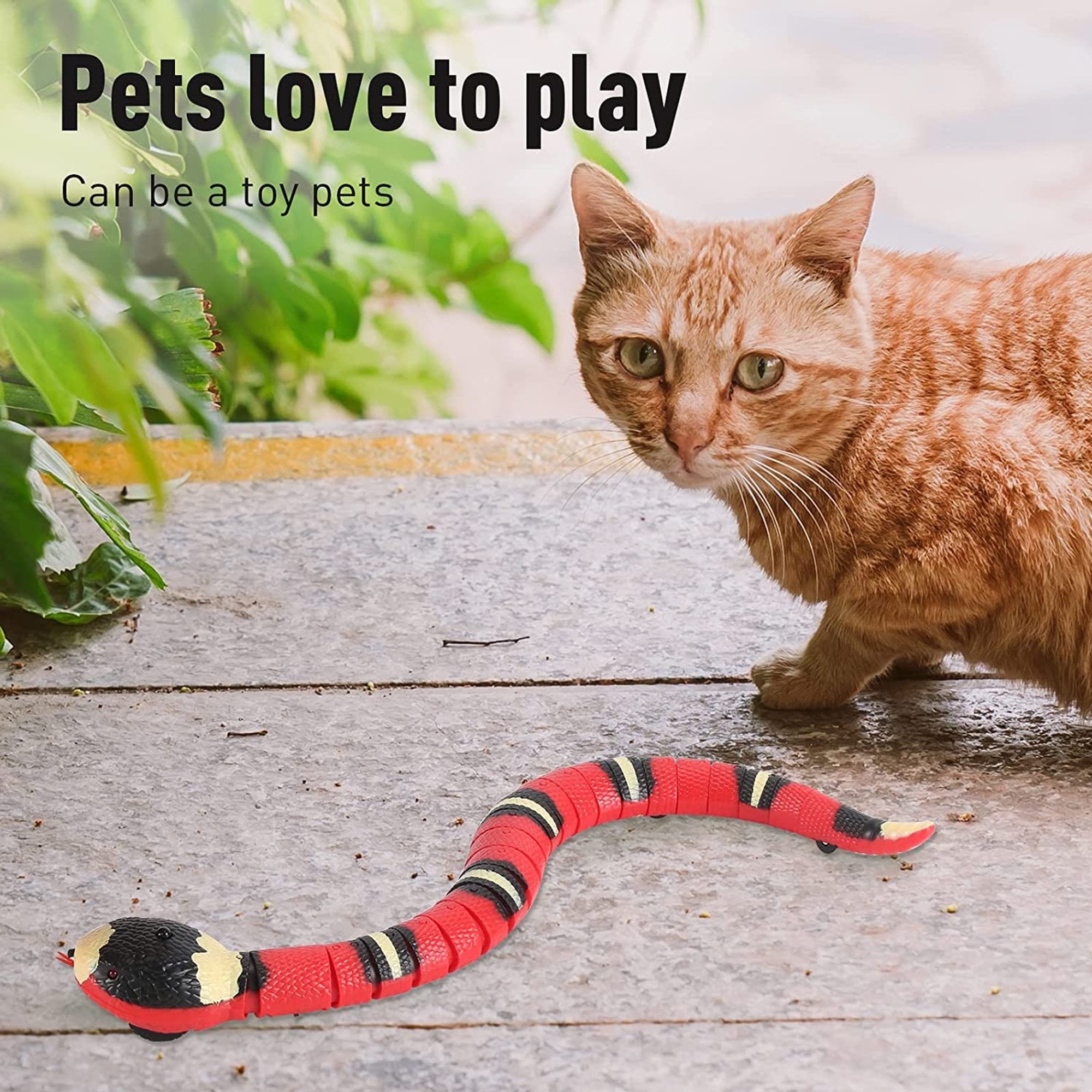 Neotimely Interactive Cat Toy Snake,Realistic Simulation Smart Sensing ...