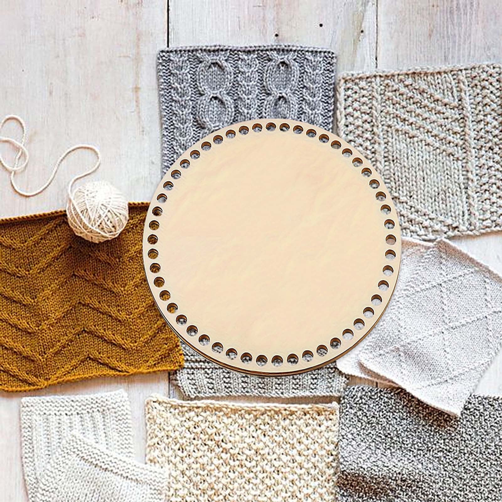 Neoyler 10 Pack Wooden Round Hollow Bag Base for DIY Knitting Aid ...