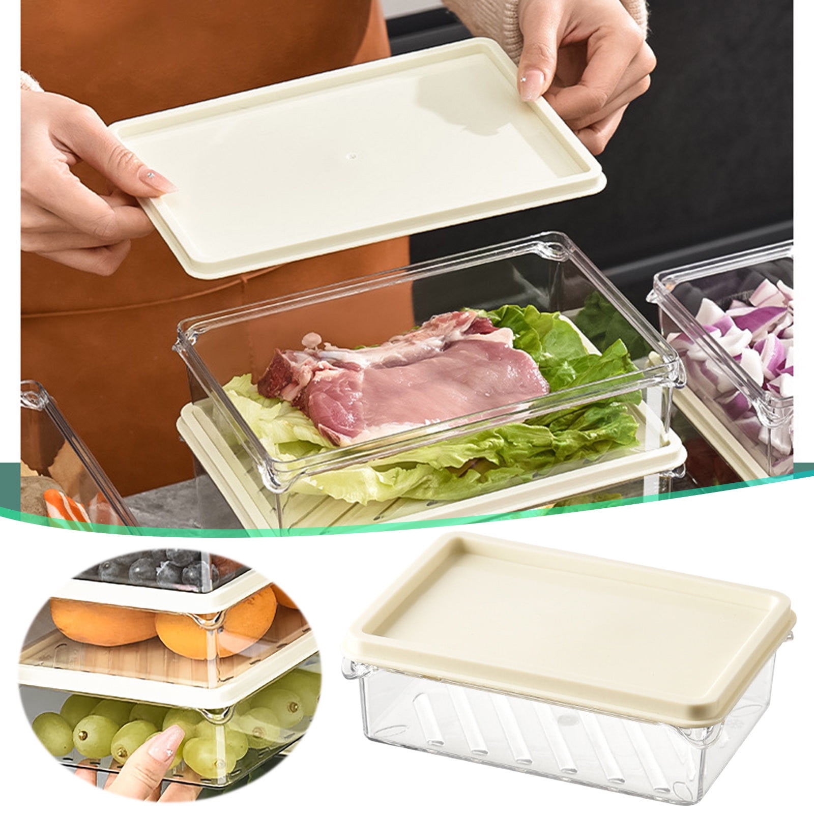 Neoyler Airtight Refrigerator Storage Box Food Grade Plastic ...