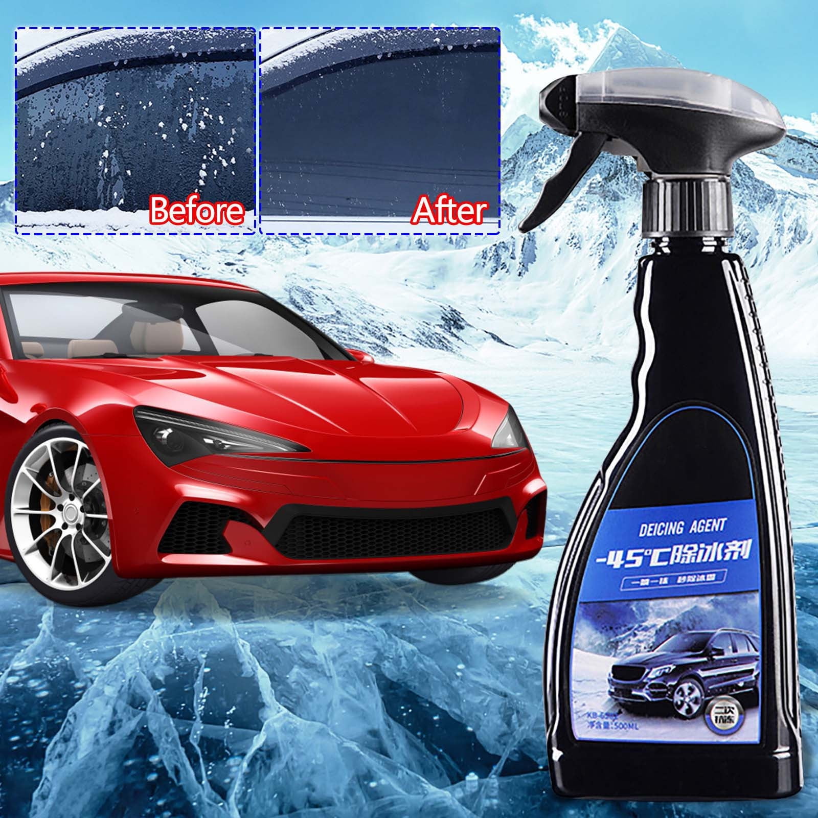 Neoyler Car Window Deicer Spray Cleaning Spray Fast Ice Melt Prevents ...
