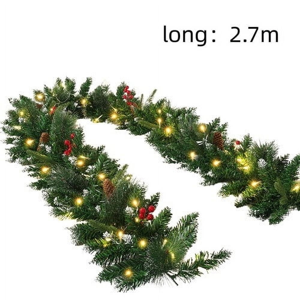 Neoyler Christmas Garland Decorations 6ft PVC Realistic Indoor Home ...