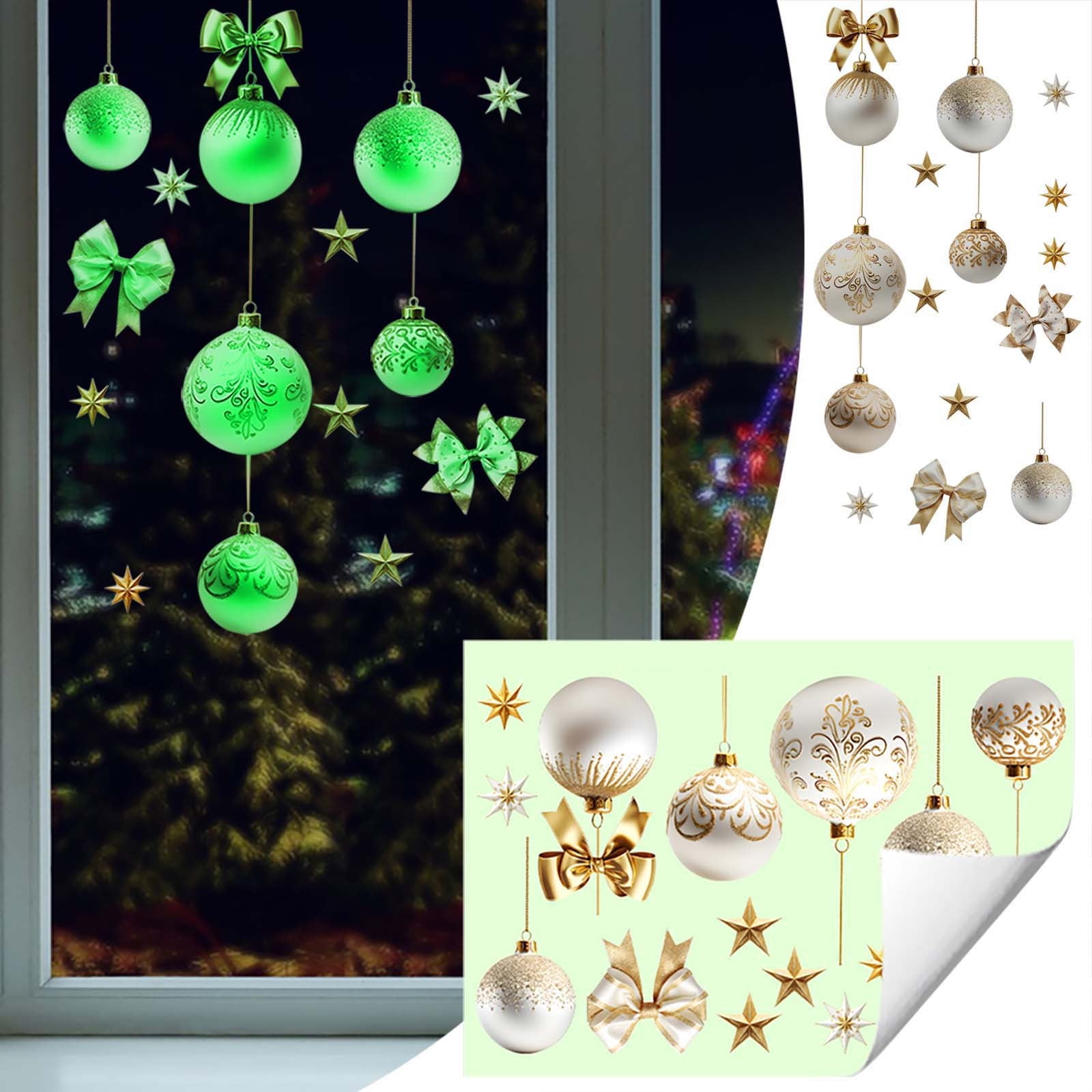 Neoyler Christmas Lights Luminous Window Stickers Light up No Glue PVC ...