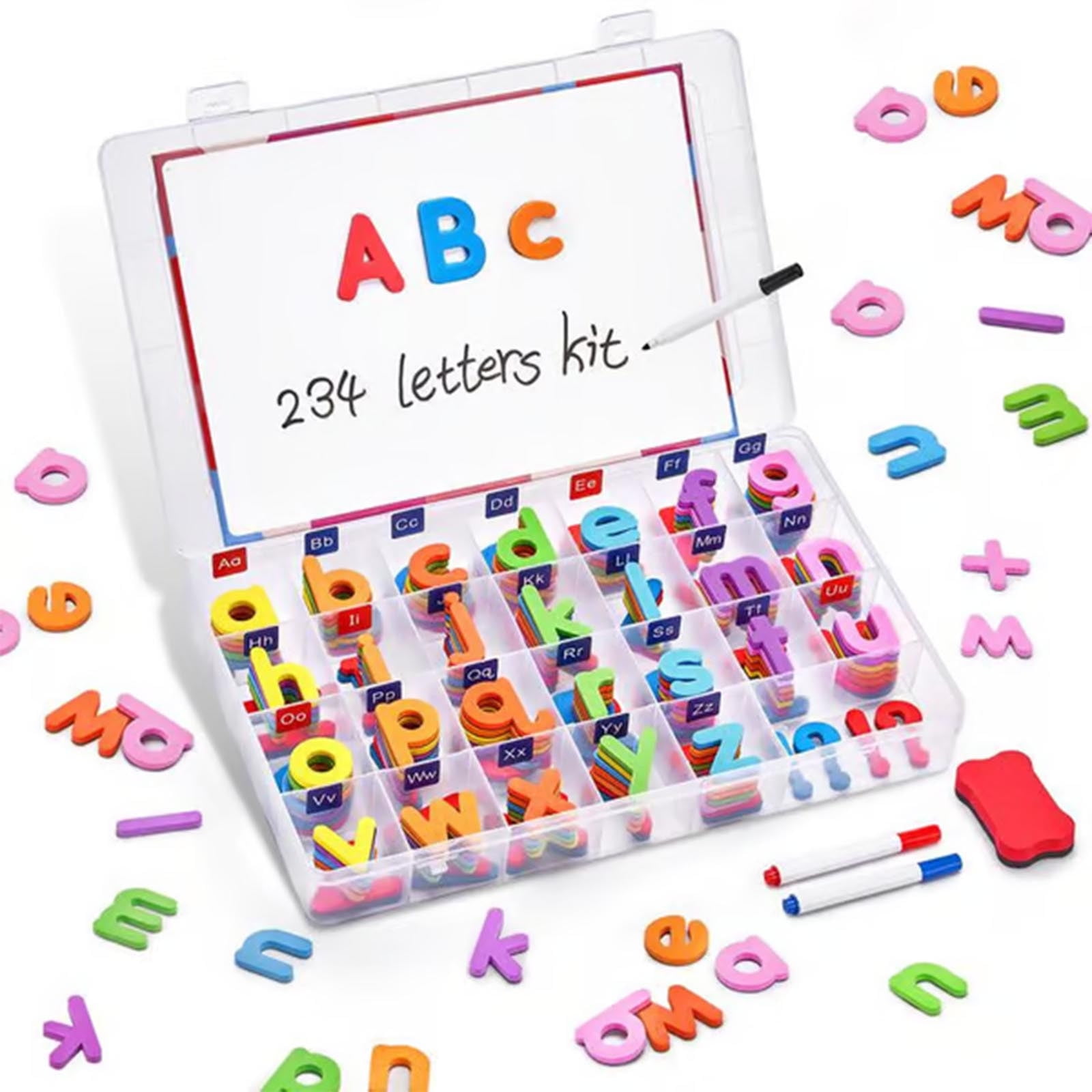 Neoyler Educational Magnetic Letters Kit with Double Sided Board for ...