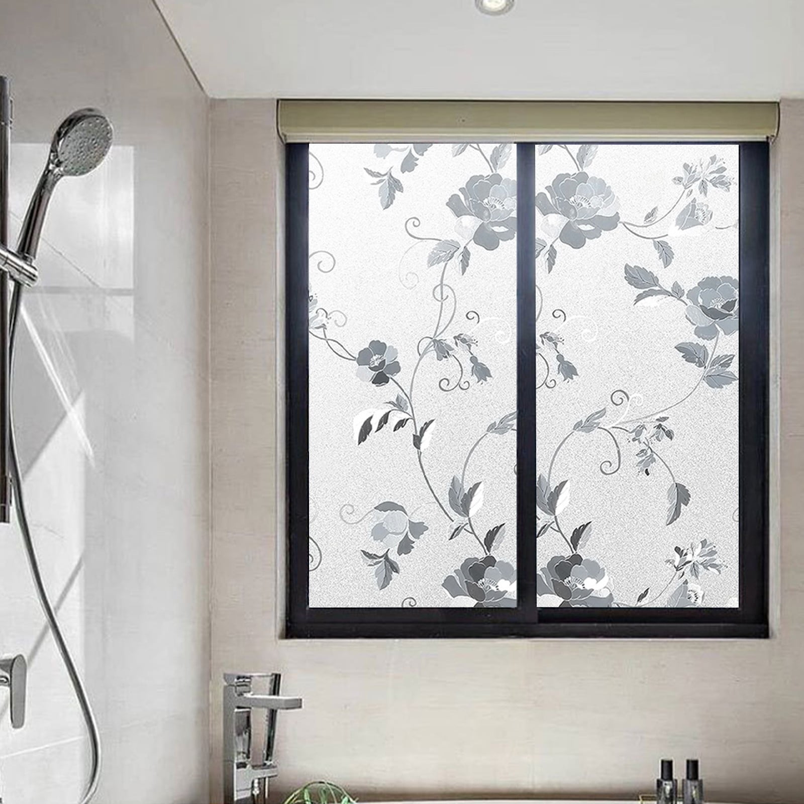 Neoyler Electrostatic Window Sticker Peony Pattern Easy Installation ...