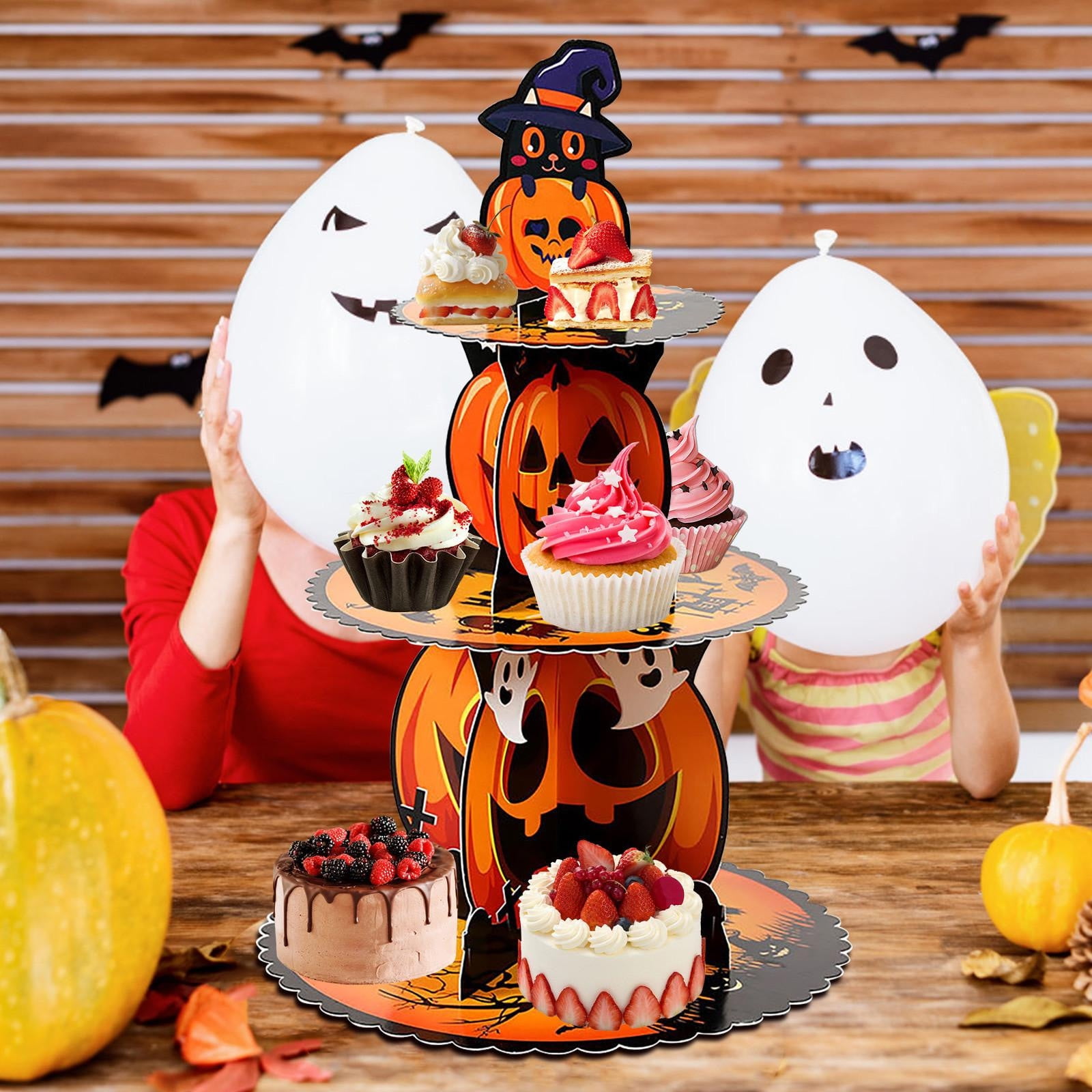Neoyler Halloween Party 3 Tier Dessert Stand Sturdy Paper Display with ...