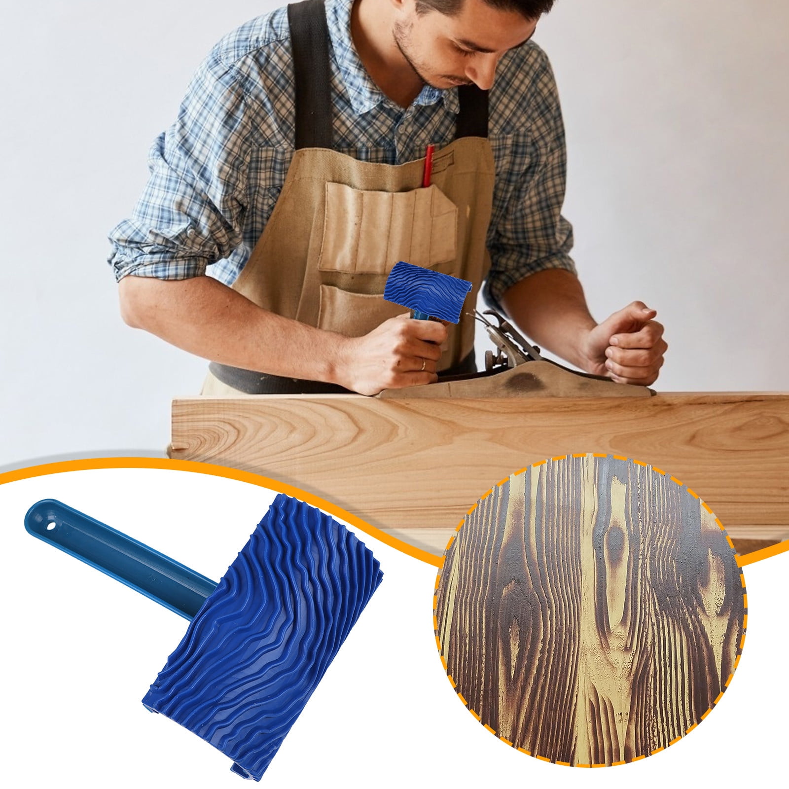 Neoyler Hand Construction Tool for Wall Brushing with Rubber Wood Grain ...