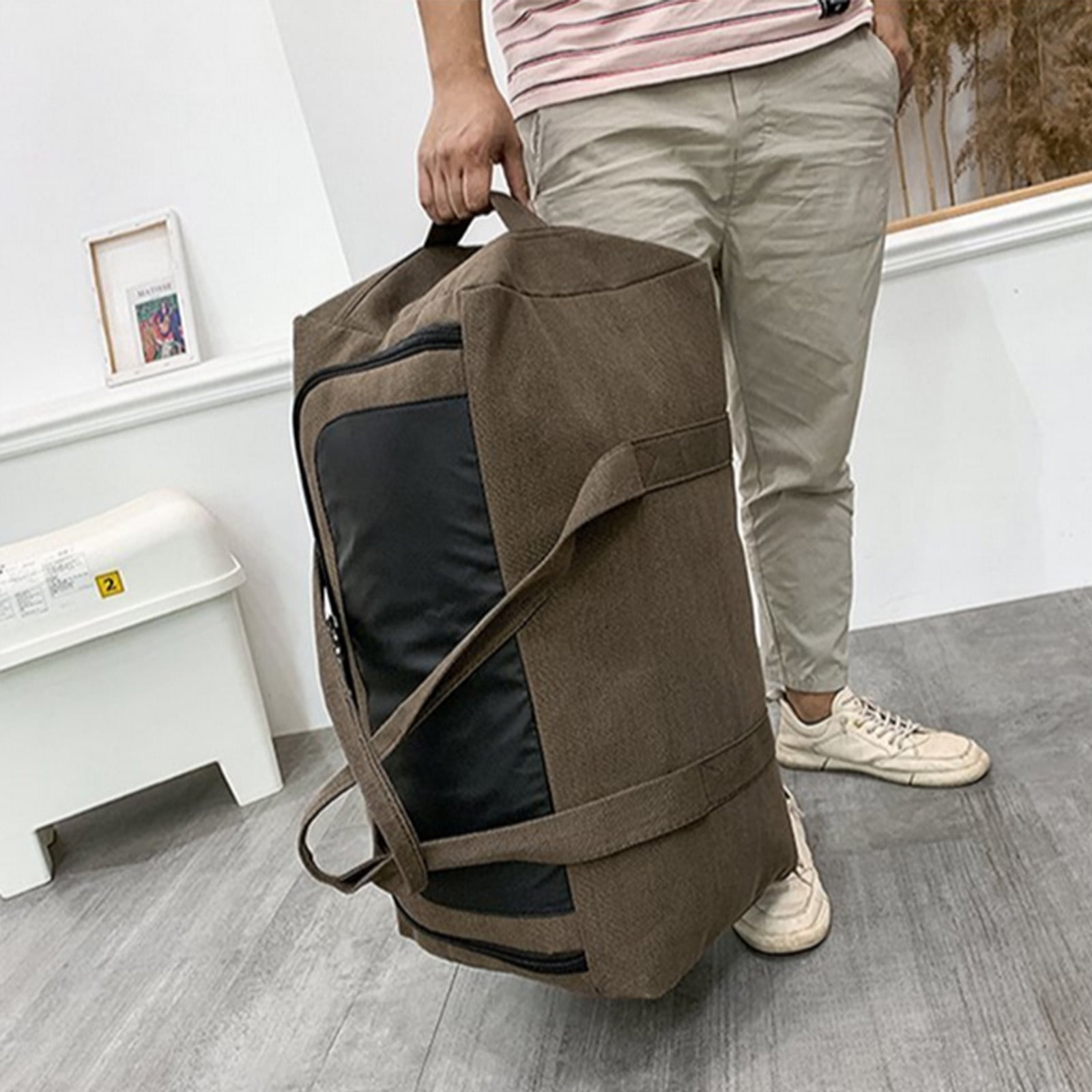 Neoyler Heavy Duty Canvas Luggage Bag for Travel Camping Organizable ...