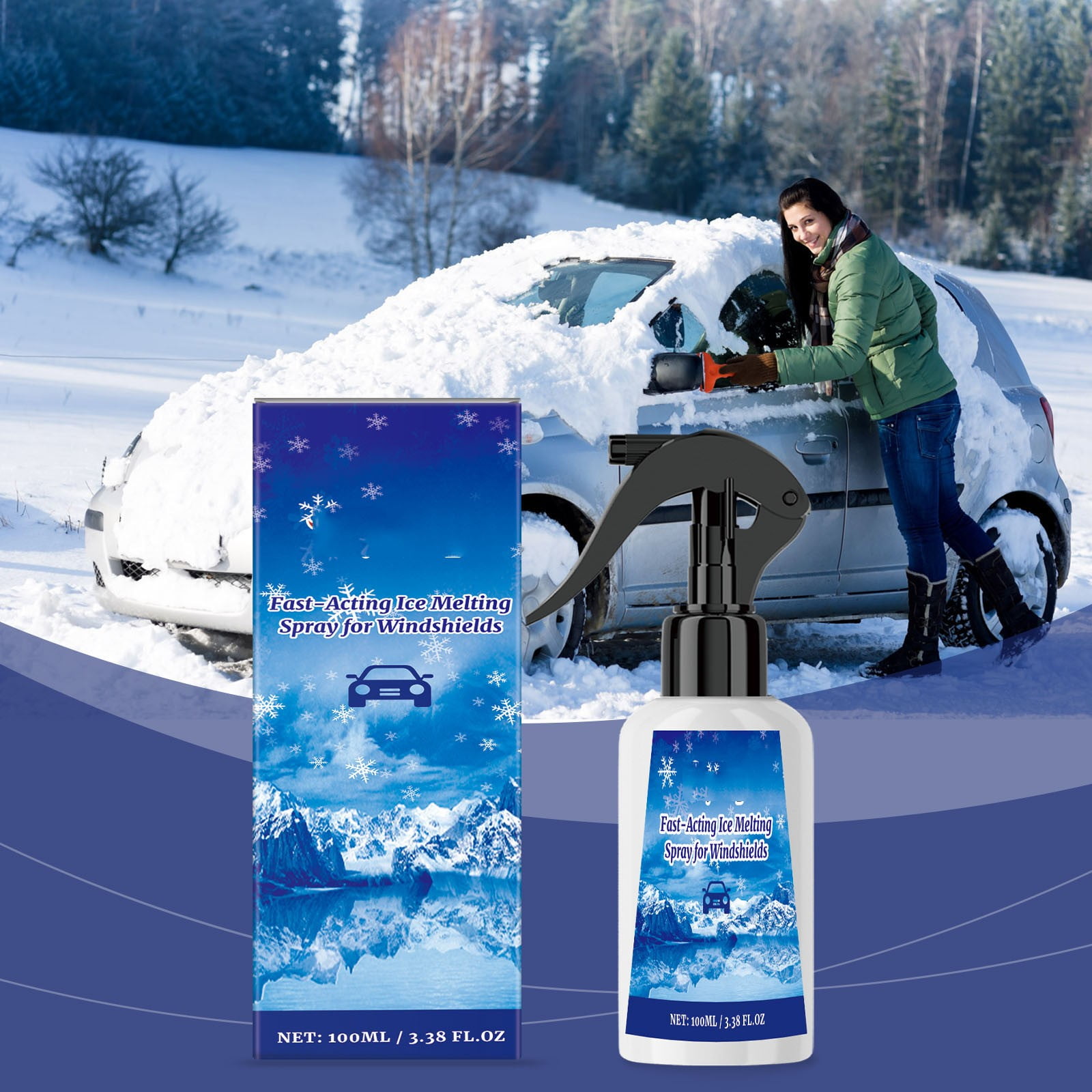 Neoyler High Efficiency Car Ice Melting Spray 3.4 fl oz Quickly ...