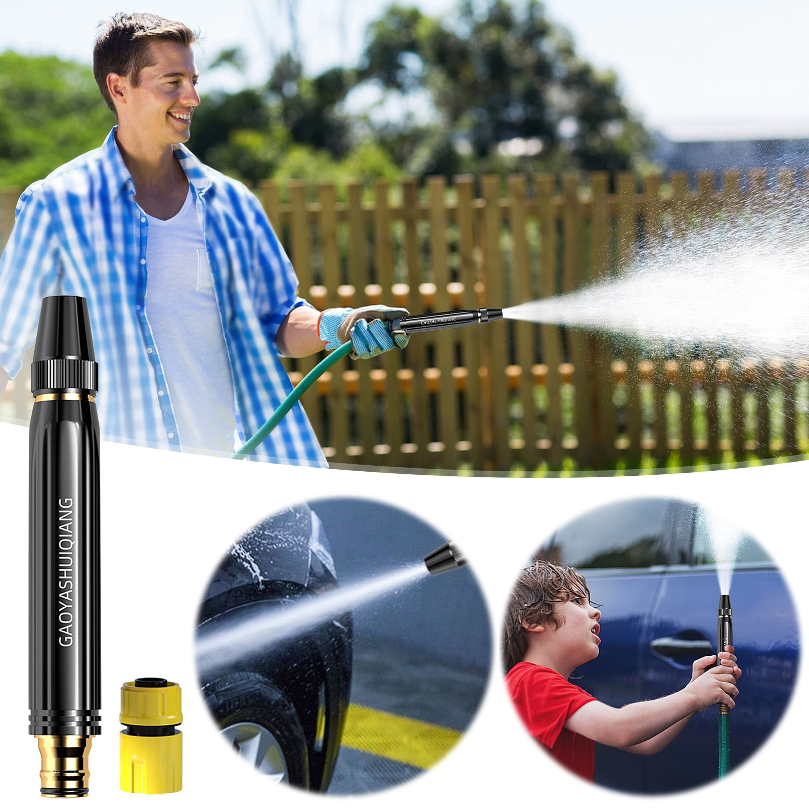 Neoyler High Pressure Water Spray Nozzle for Car Wash Portable Hose ...