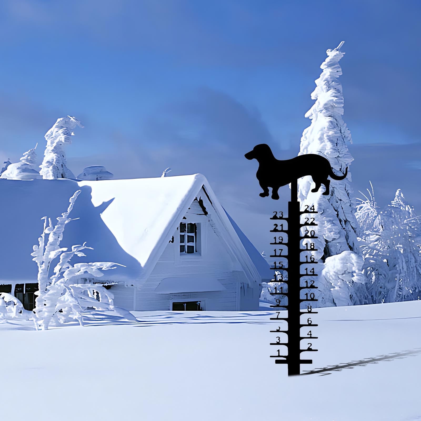 Neoyler Long Lasting Outdoor Metal Snow Gauge with H Foot for Easy ...