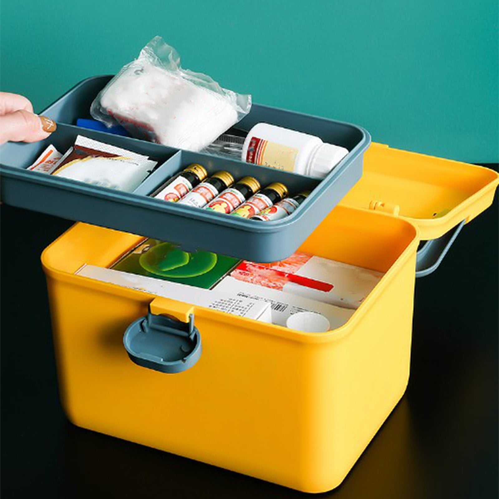 Neoyler Portable Multi Layer Plastic Storage Box with Handles and ...