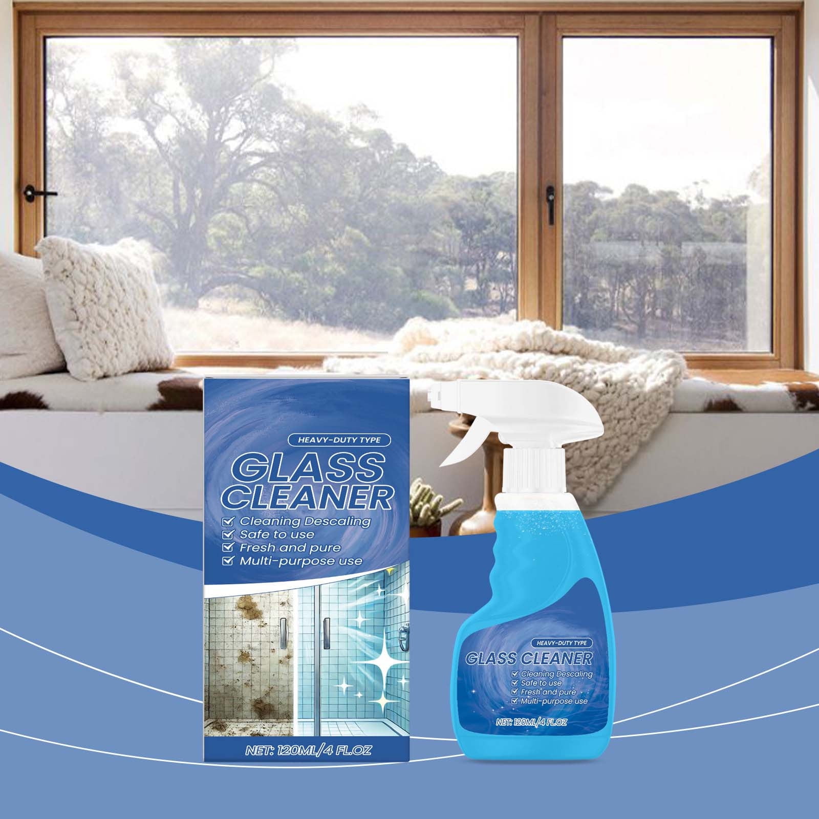 Neoyler Powerful Glass Cleaner Spray Effortlessly Removes Stains and ...