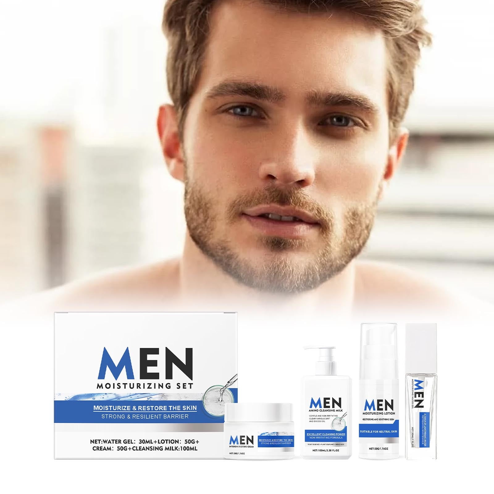 Neoyler Premium Men's Skincare Gift Set Moisturizing Repair Cleanse ...