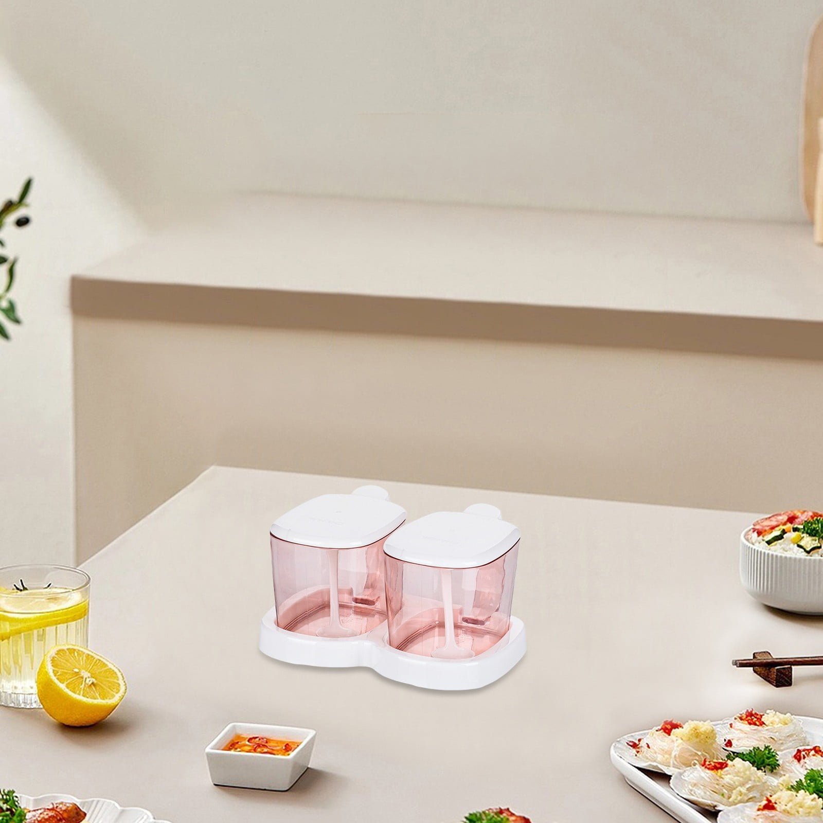 Neoyler Premium Plastic Seasoning Box Set with One Handed Operation and ...