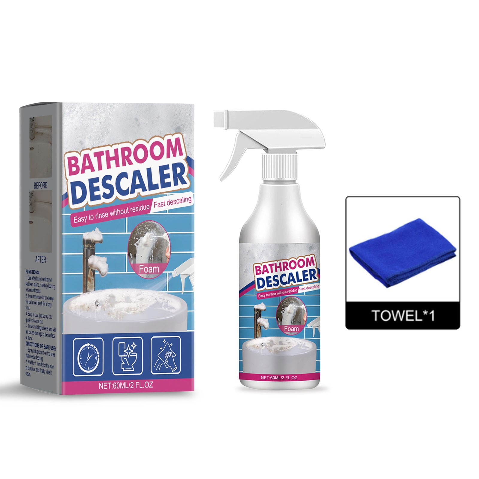 Neoyler All Purpose Bathroom Cleaner Penetrating Foam Powerful Stain ...