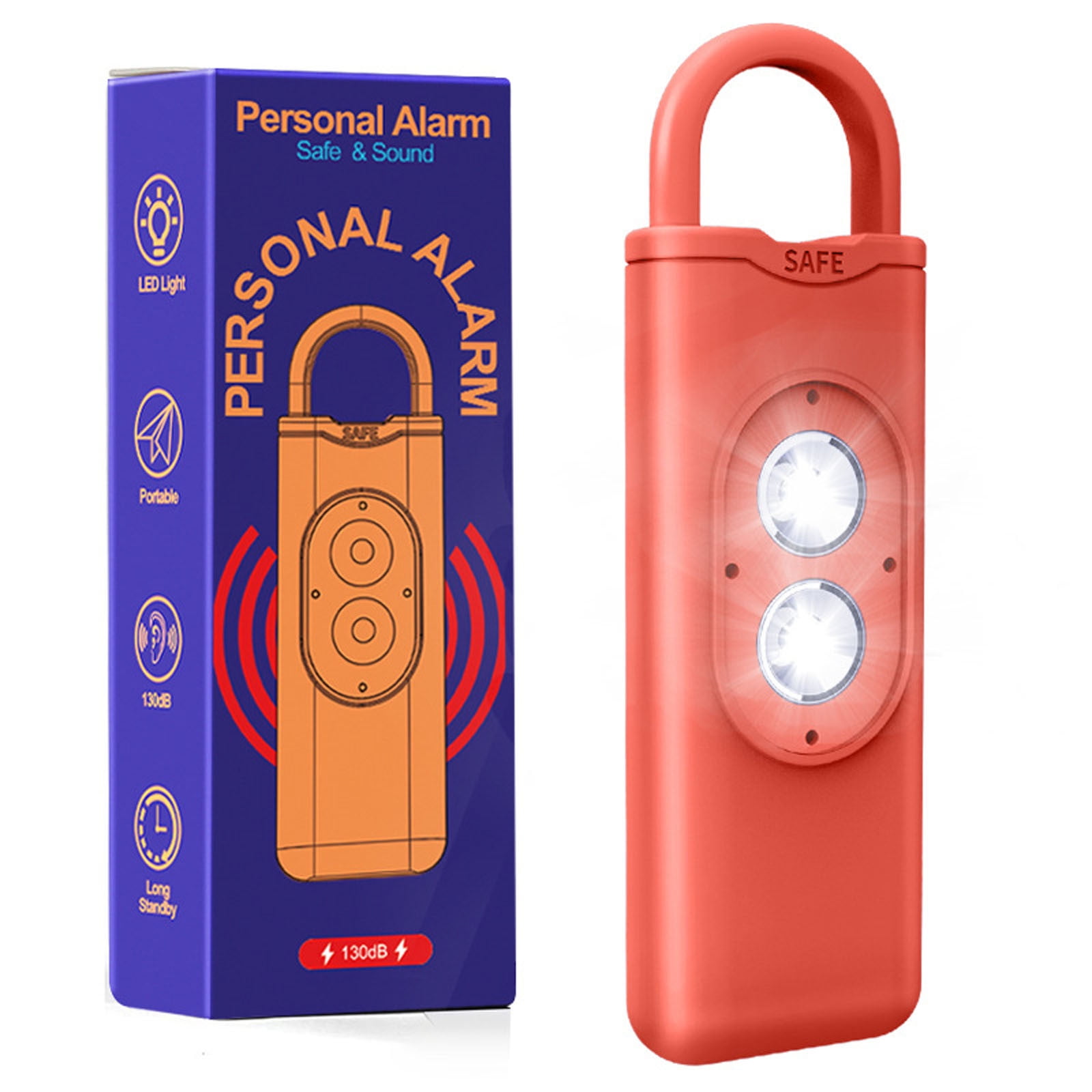 Neoyler Safety Alarm with 130dB Sound LED Strobe Light and Type-C ...