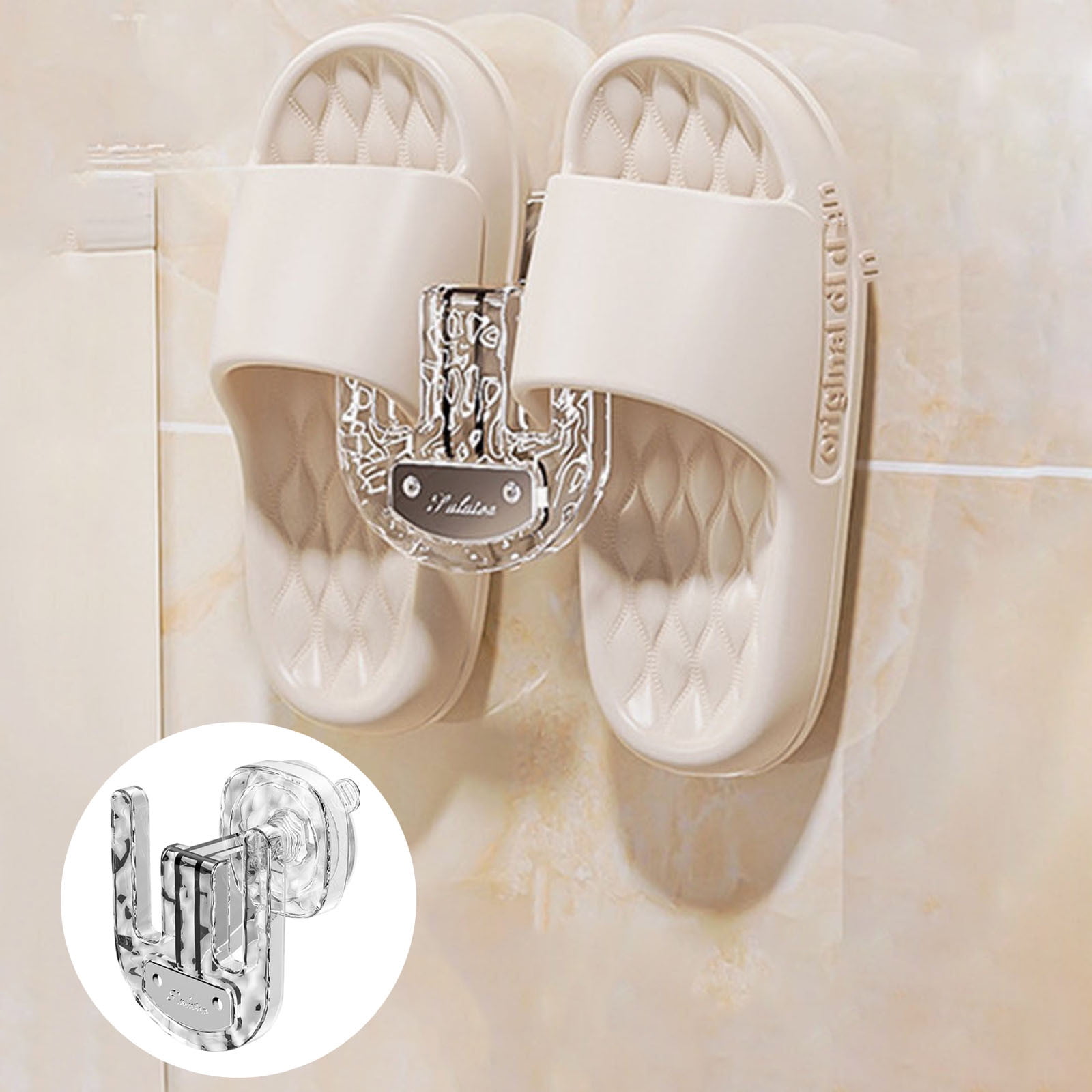 Neoyler Wall Mounted Adhesive Shoe Hooks Organizer Round Corner Slipper ...