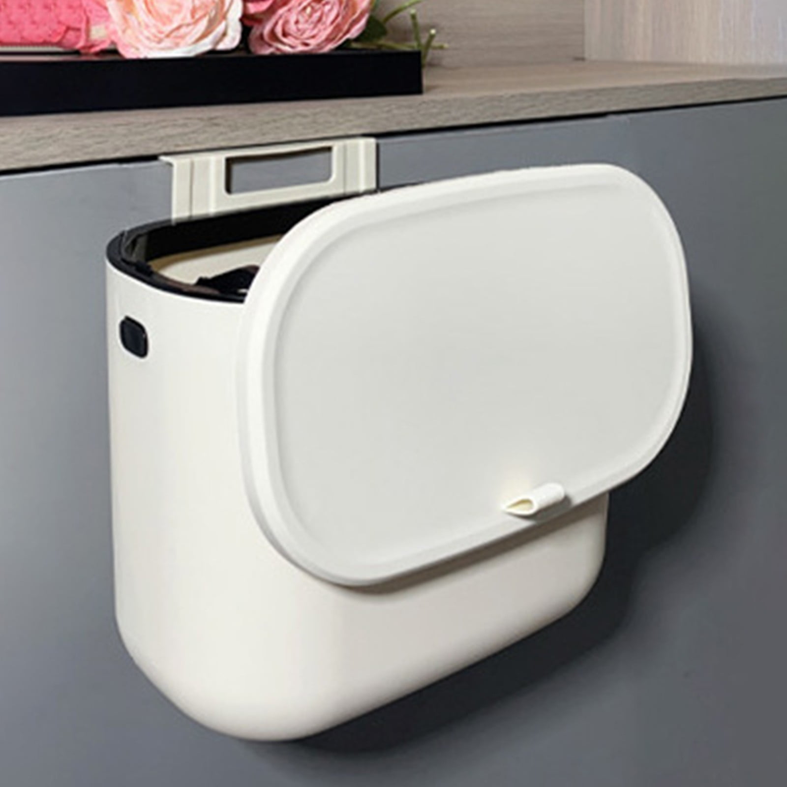 Neoyler Wall Mounted Large Capacity Kitchen Trash Bin with Lid for Home ...