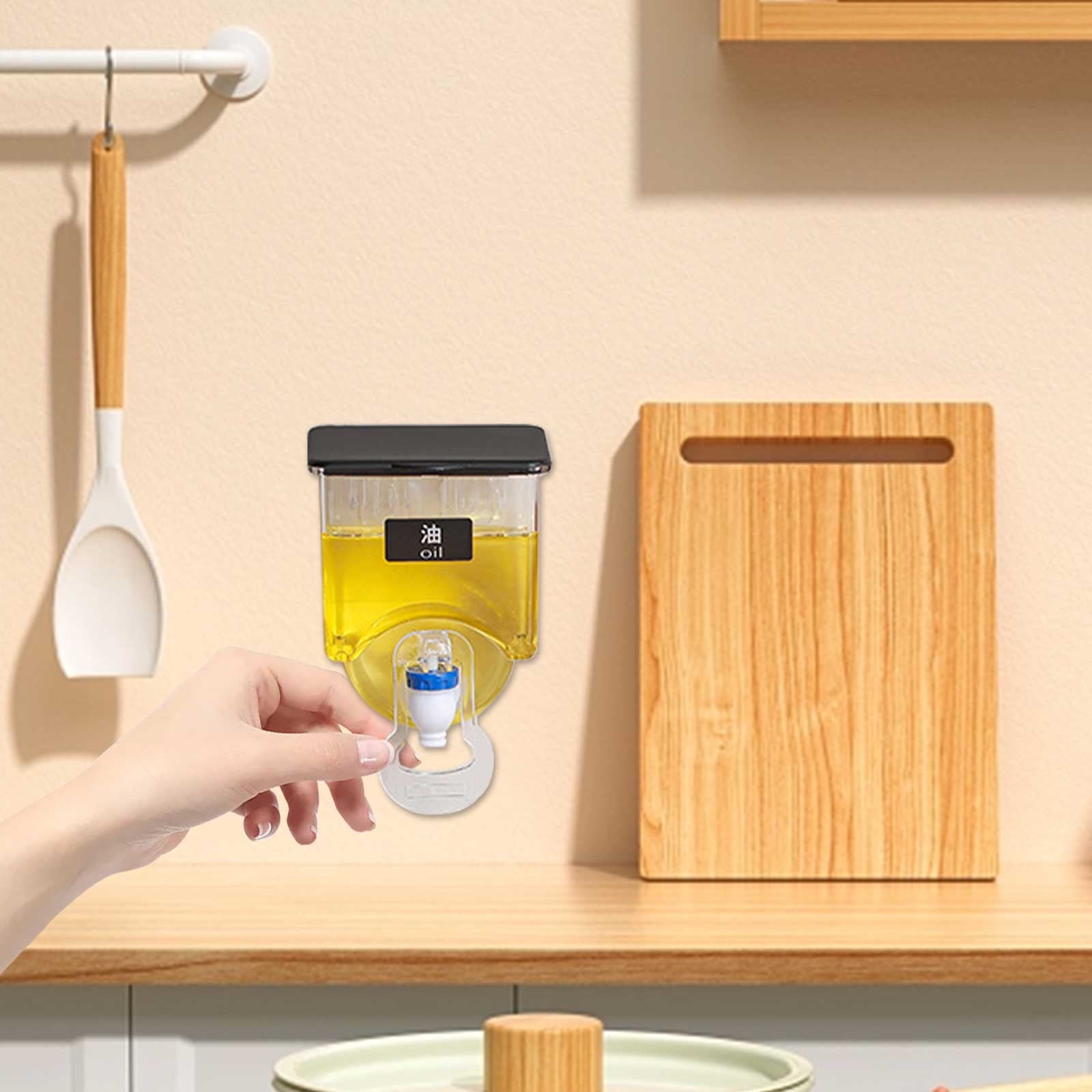 Neoyler Wall Mounted Oil Dispenser Kitchen Seasoning Organizer ...