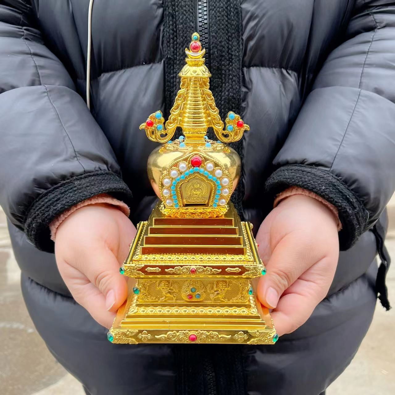 Nepal Handcrafted decor Metal Buddha Stupa, Buddhist Souvenir , Tibetan ...