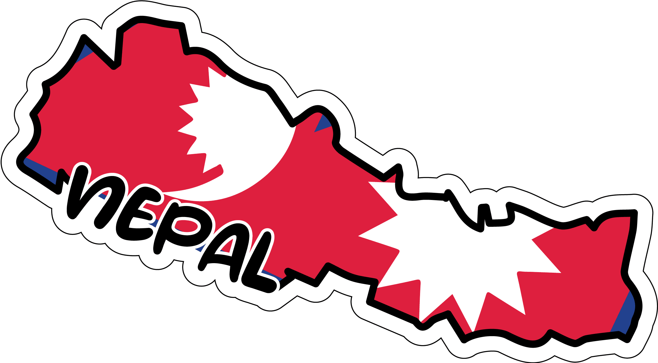 Nepal Map Flag Sticker Decal / Federal Democratic Republic of Nepal ...