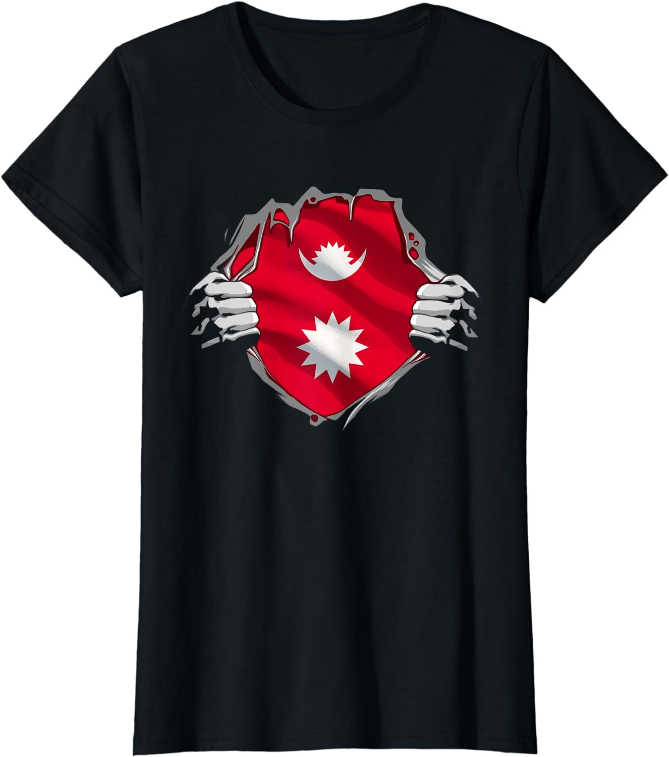 Nepal Roots Flag Patriotic Nepali Heritage Patriot Day T-Shirt ...