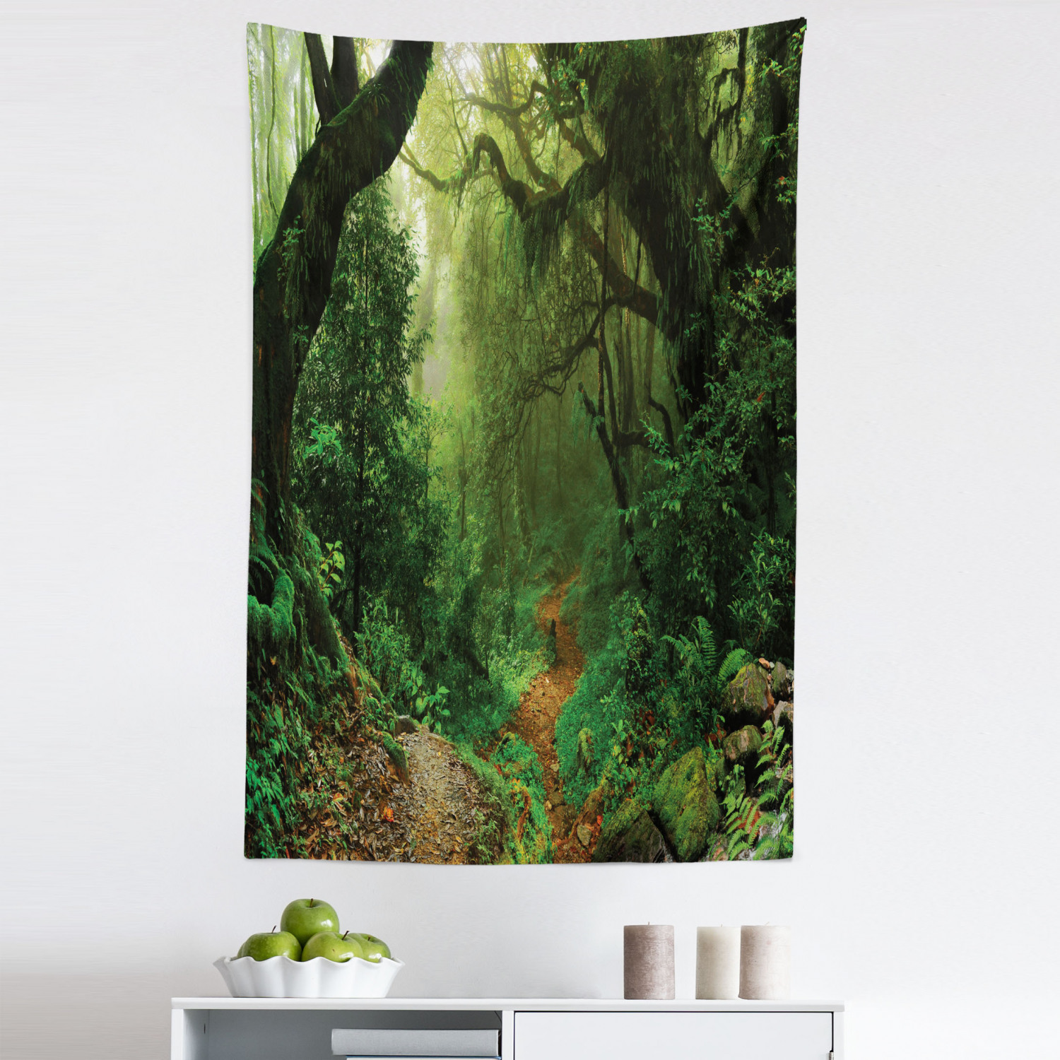 Nepal Tapestry, Forest in Nepal Touristic Trekking Branches Misty Road ...